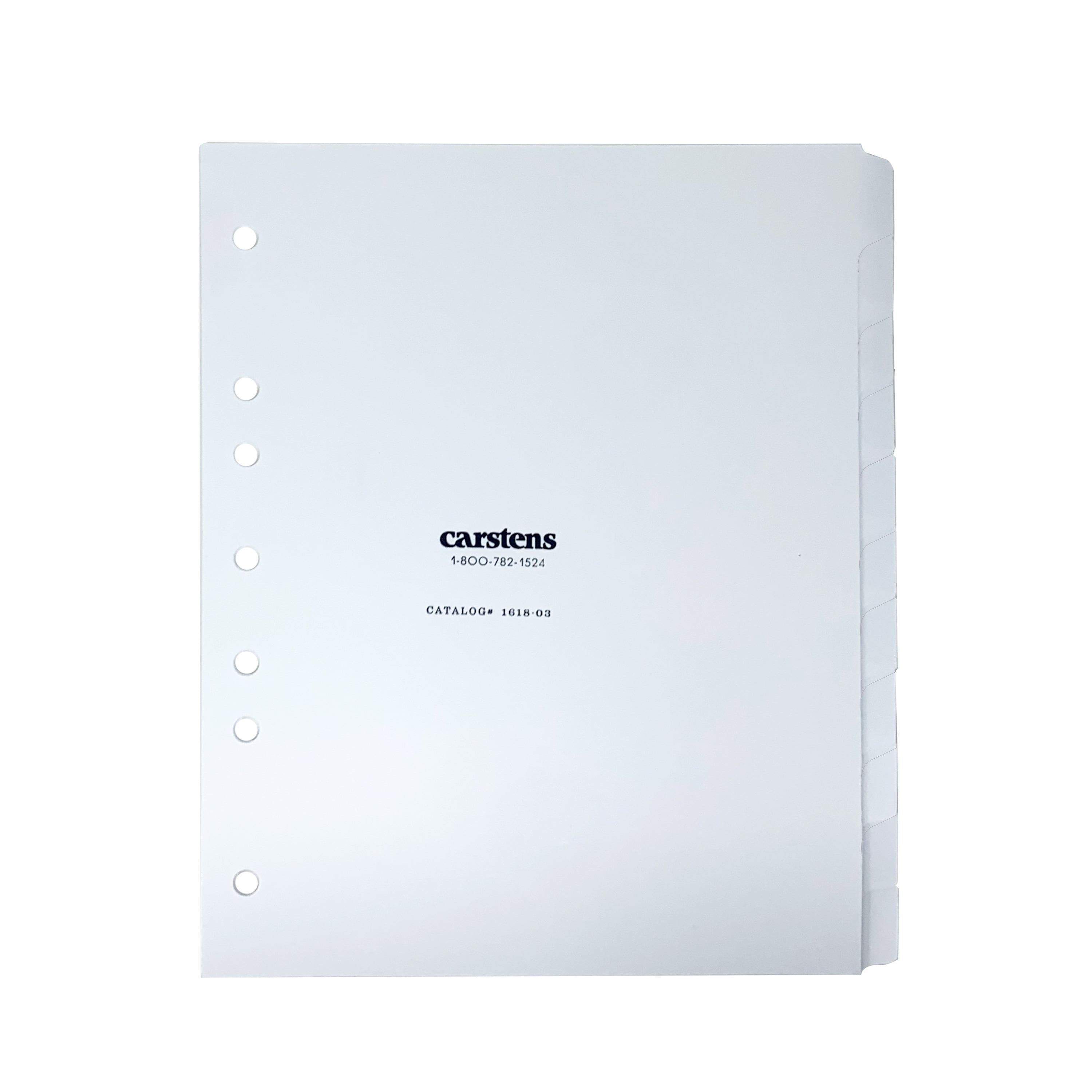 Carstens Heavy Duty Plastic Dividers, 11-Tab, White, for Side-Opening 3 ...