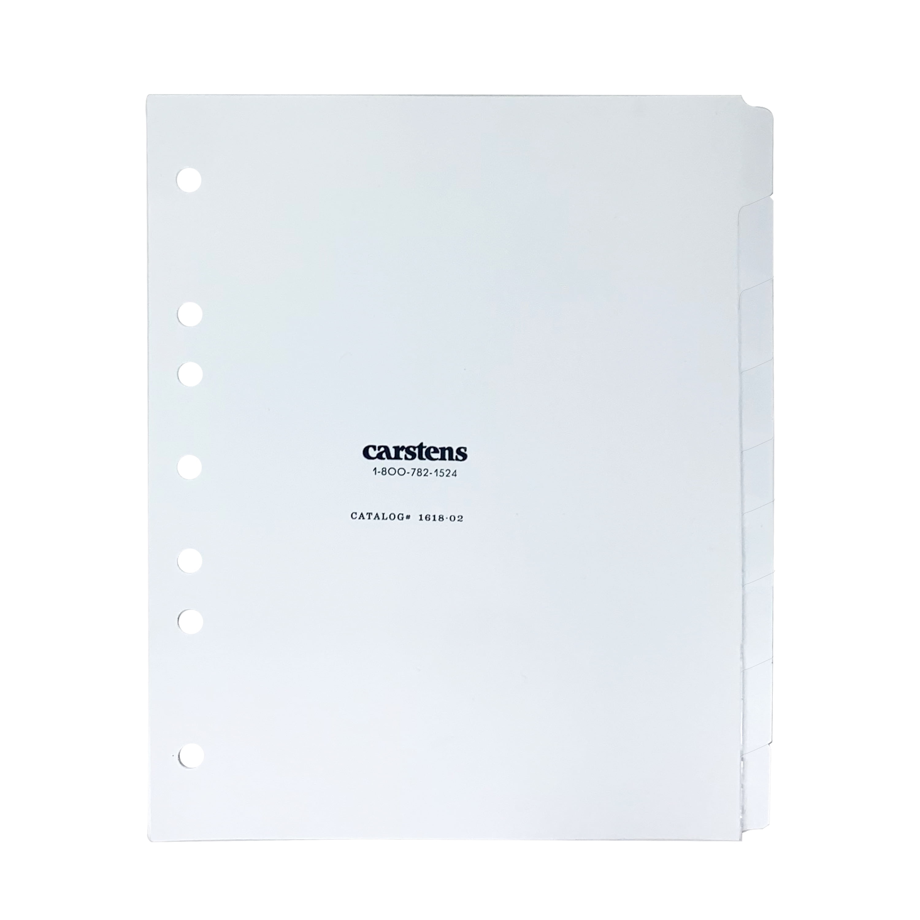 Carstens Heavy Duty Plastic Dividers, 9-Tab, White, for Side-Opening 3 ...