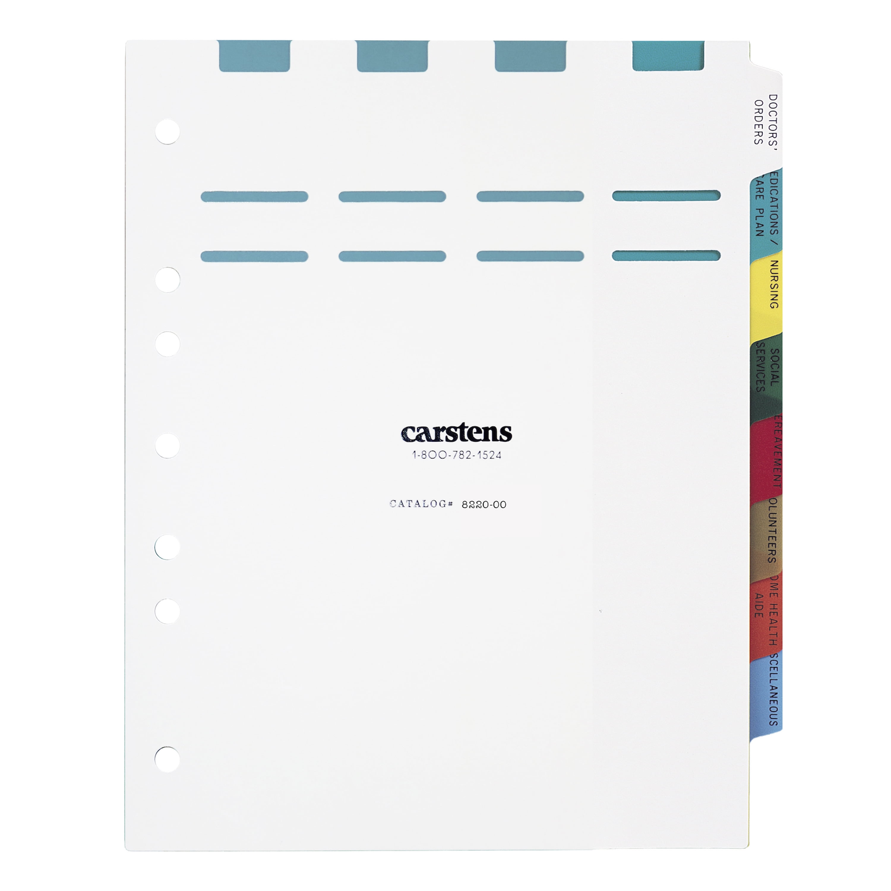 Carstens Heavy Duty Plastic Hospice Divider Set, 8-Tab, with Pull Tab ...