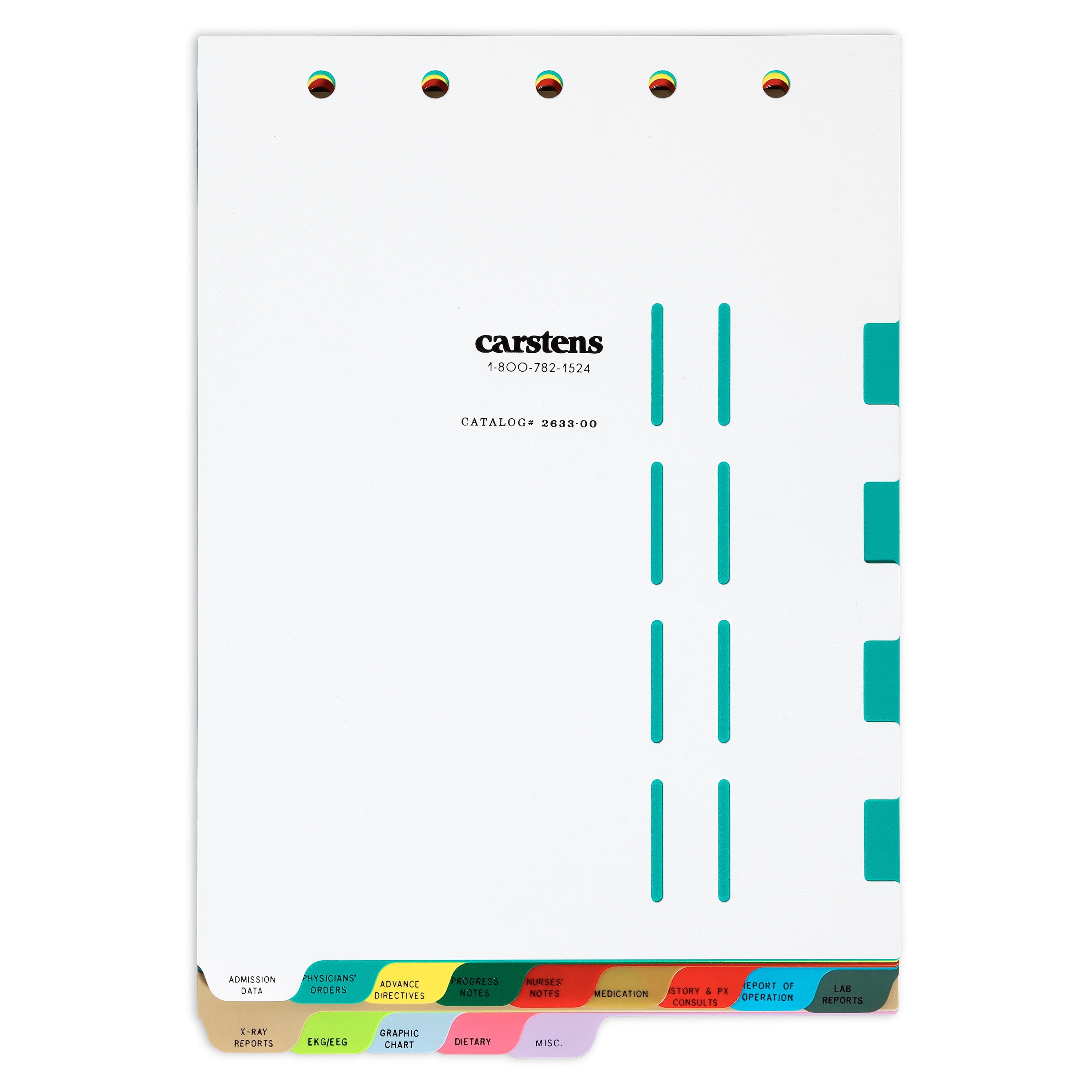 Carstens Heavy Duty Plastic Hospital Divider Set, 14-Tab, with Pull Tab ...