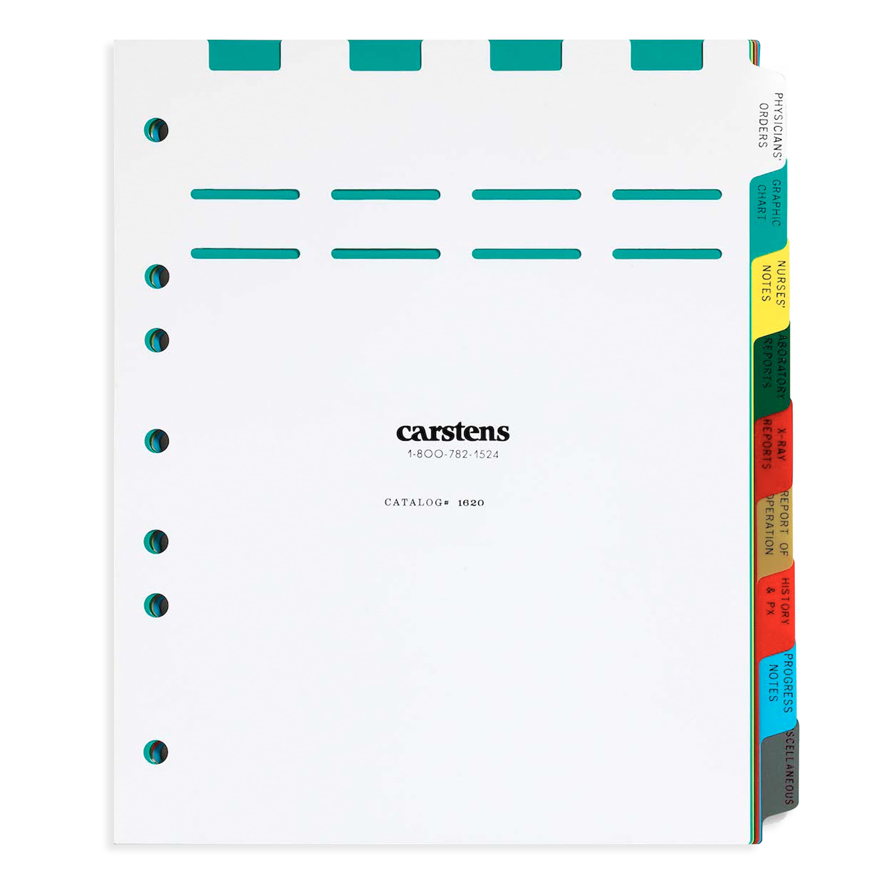 Carstens Heavy Duty Plastic Hospital Divider Set, 9-Tab, with Pull Tab ...