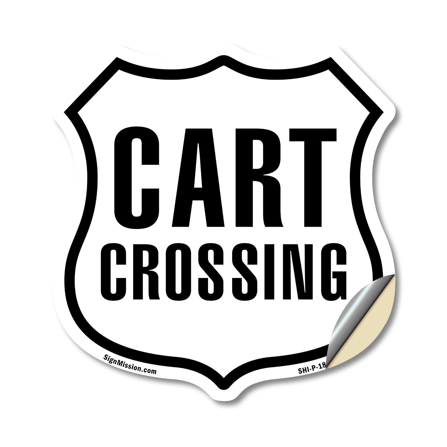 Cart Crossing (2 Pack) 6 inch X 6 inch Shield Shaped Heavy Duty 3.2 mil ...