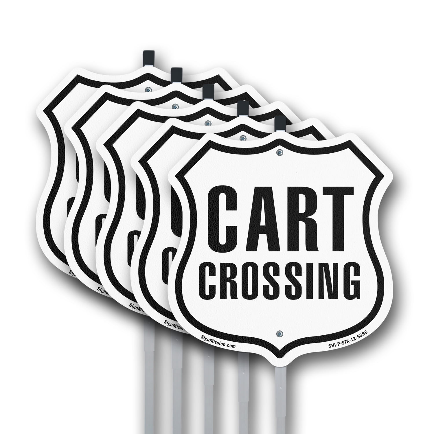Cart Crossing (5 Pack) 12 inch X 12 inch Shield Shaped Commercial Grade ...