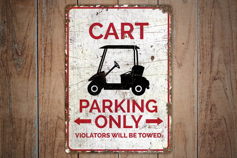 Cart Parking Cart Parking Sign Cart Parking Only Parking Sign Vintage ...