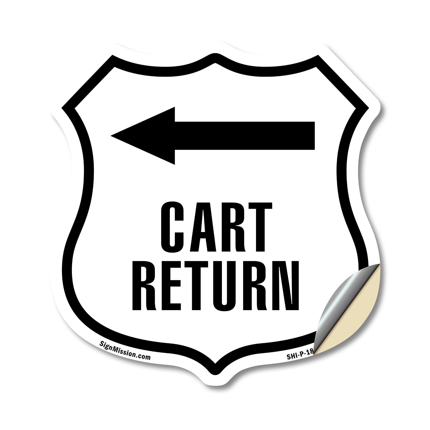 Cart Return Left (2 Pack) 18 inch X 18 inch Shield Shaped Heavy Duty 3. ...