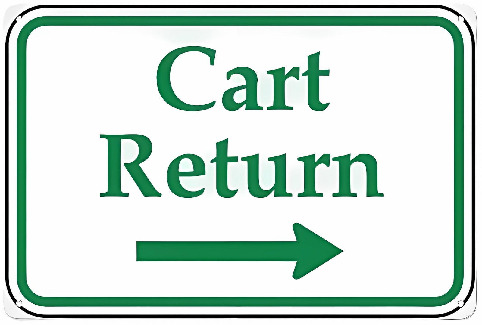 Cart Return (Right Arrow) Aluminum Tin Sign 12 x 8 Inches - Warning ...