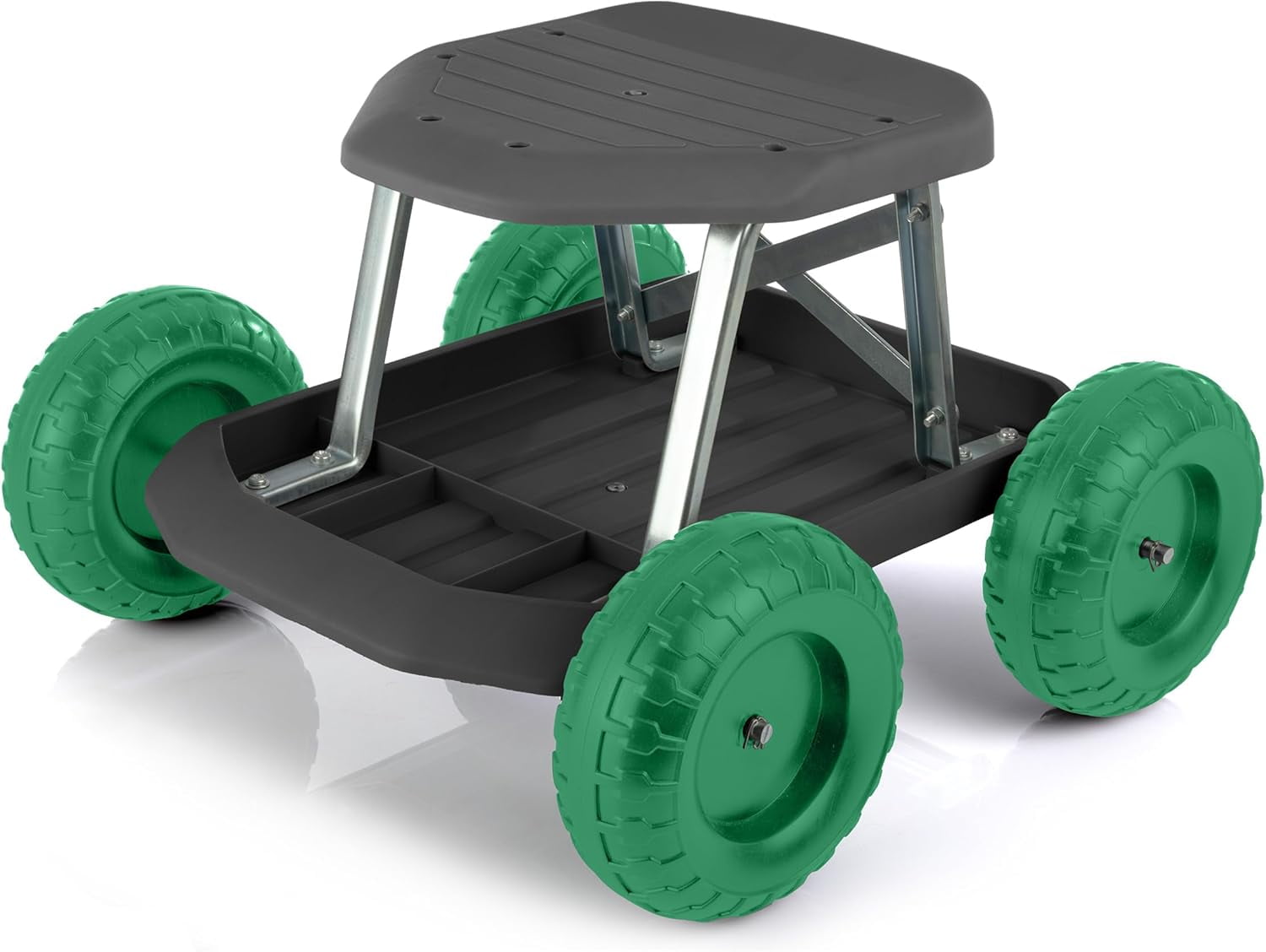 Cart Rolling Stool with Wheels Seat, and Tool Tray for Weeding ...