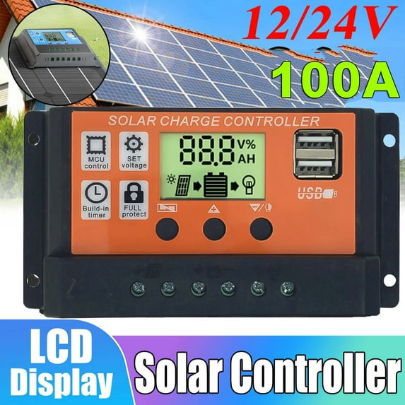 CartSaver 30-100A MPPT Solar Panel Regulator Charge Controller 12V 24V Auto Tracking System ...