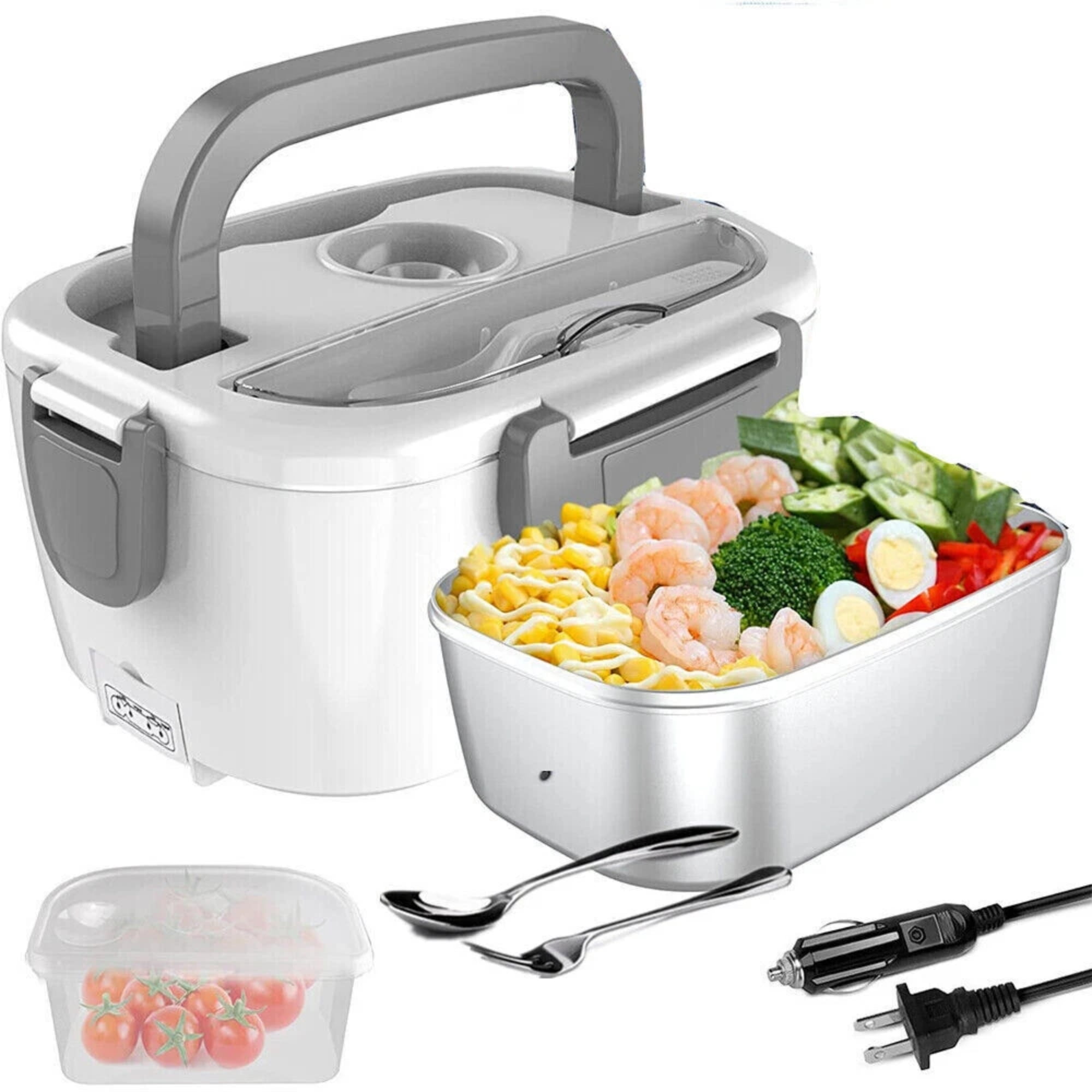 CartSaver Electric Heating Lunch Box 110V/12V Stainless Steel Food ...