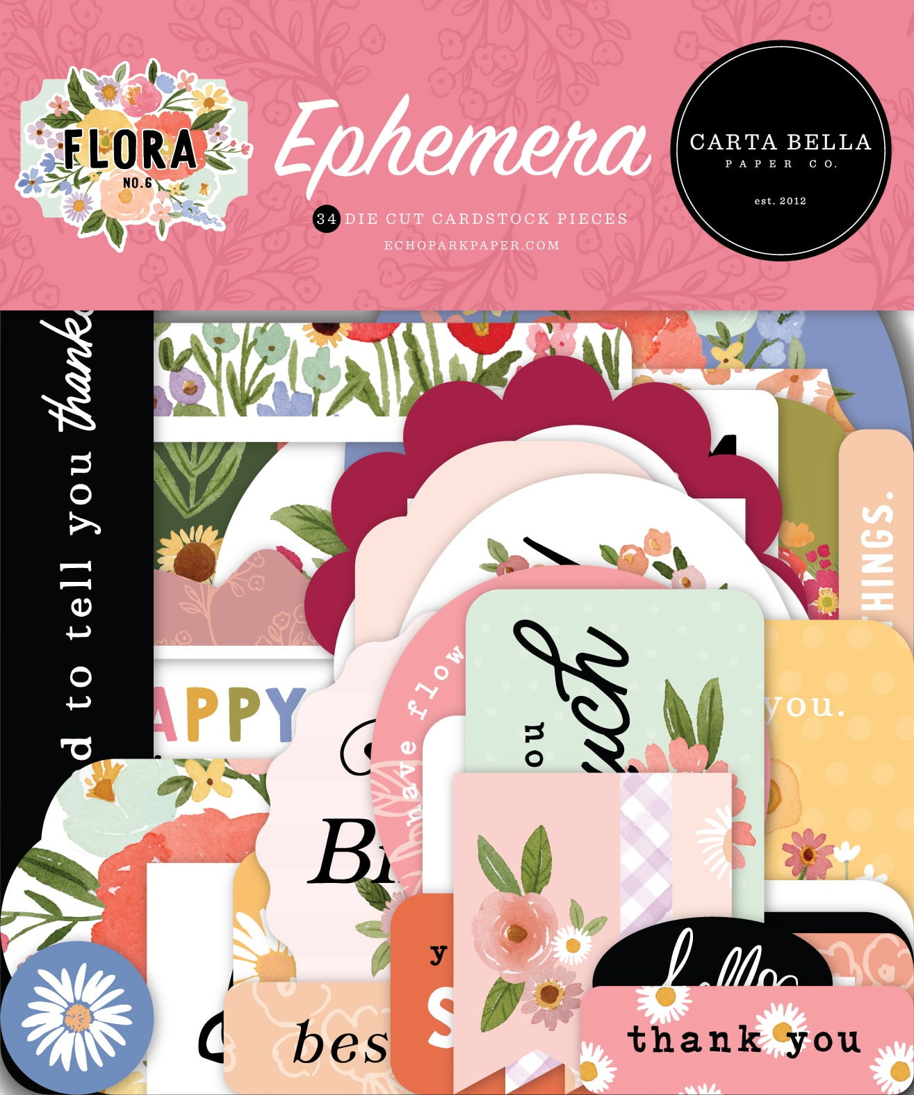 Carta Bella Cardstock Ephemera 33/Pkg-Icons, Flora No. 6 - Walmart.com