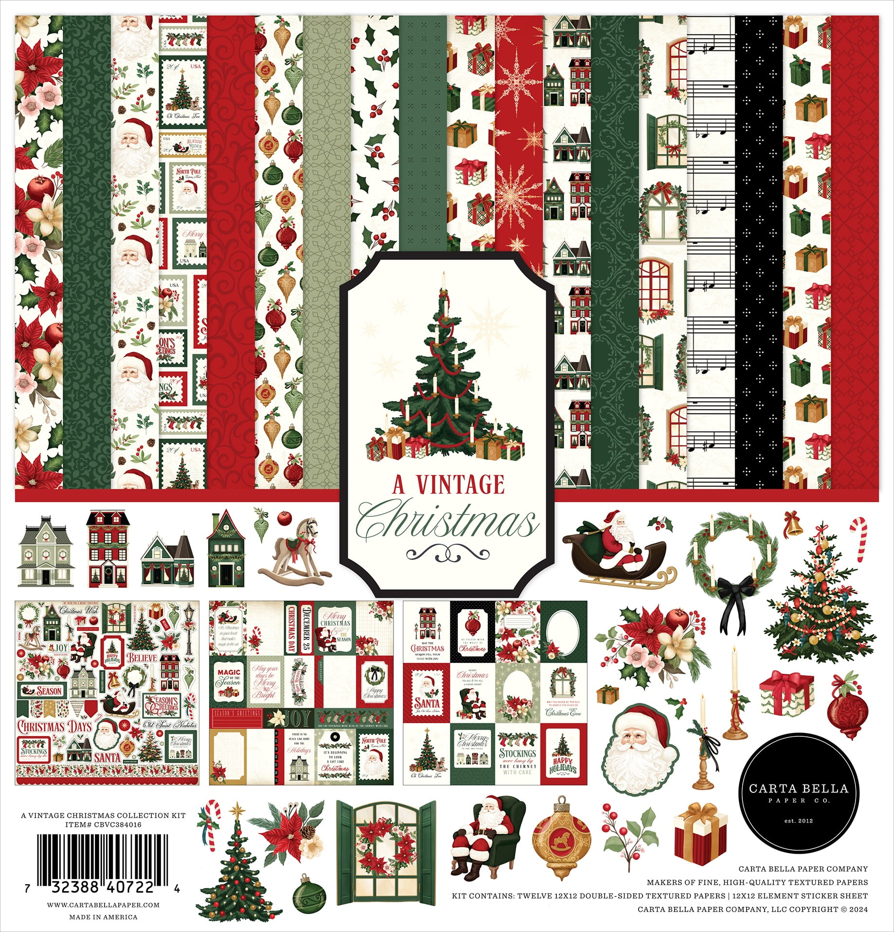 Carta Bella A Vintage Christmas Collection Kit - Walmart.com