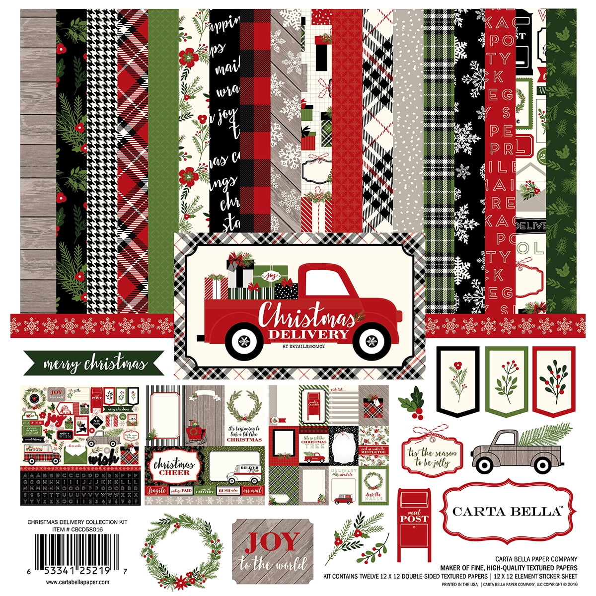 Carta Bella Collection Kit 12"x12" - Christmas Delivery - Walmart.com