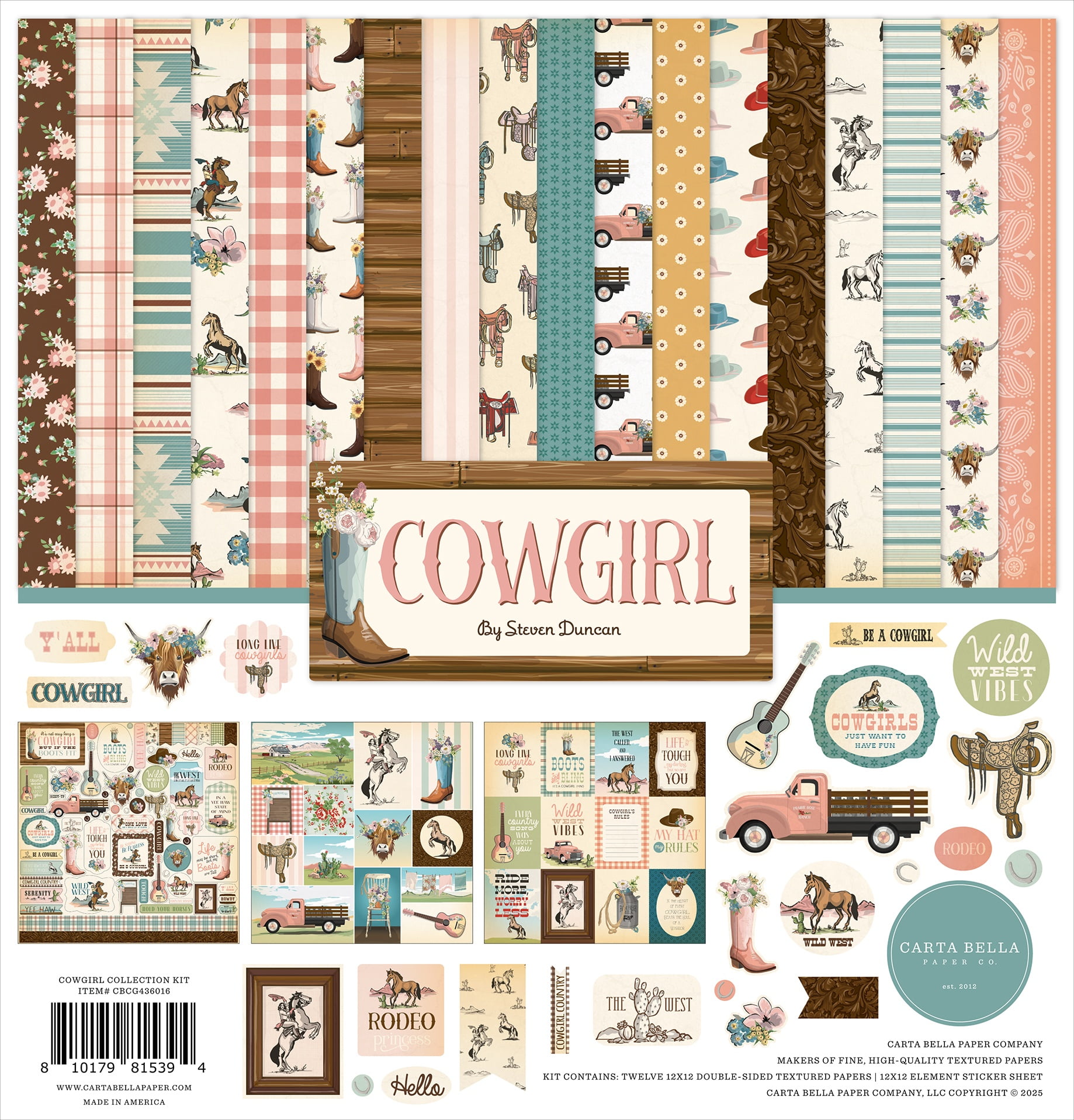 Carta Bella Collection Kit 12"X12"-Cowgirl - Walmart.com