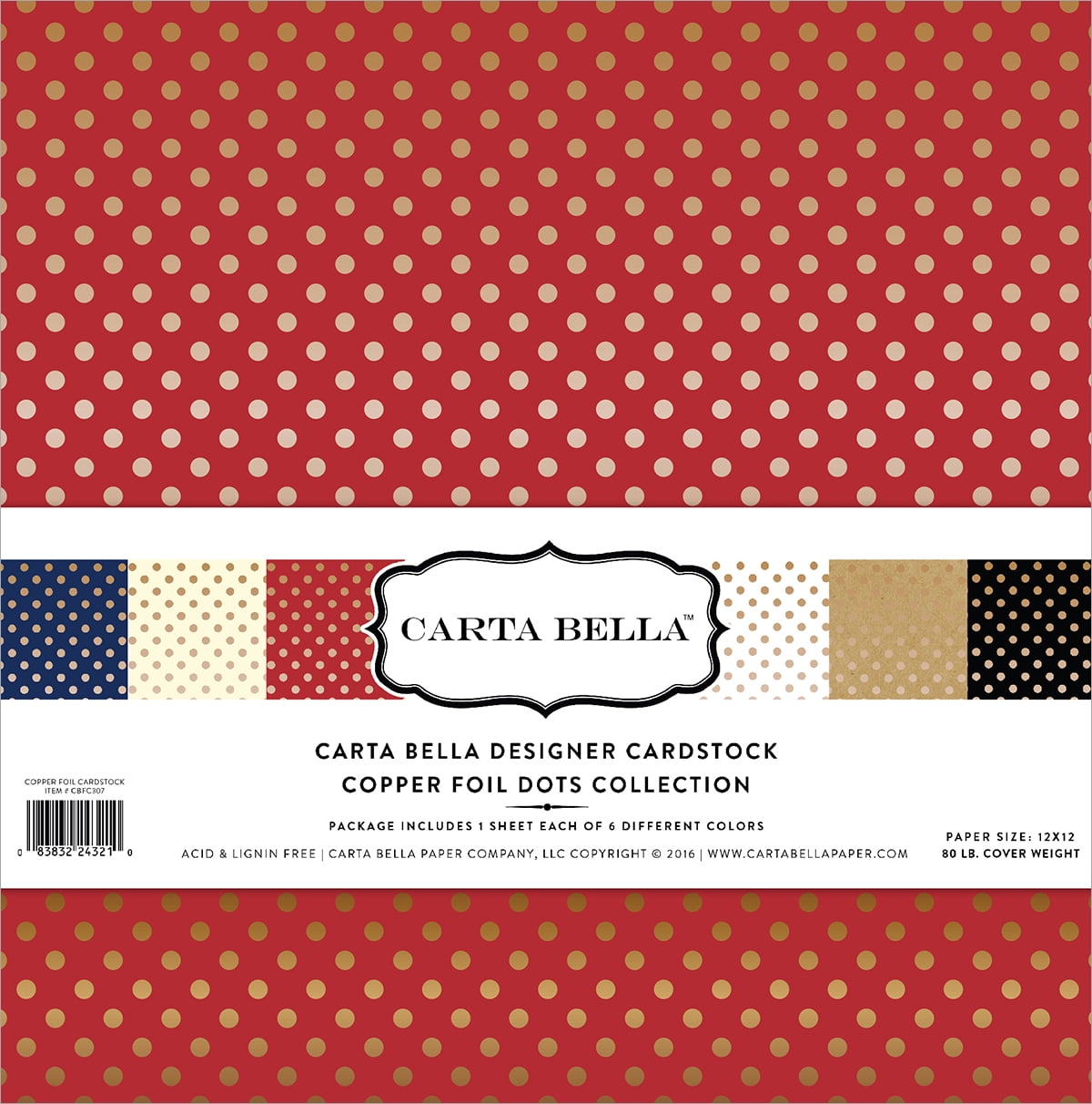 Carta Bella Collection Kit 12"X12"-Dots & Stripes W/Copper Foil, Pk 1 ...