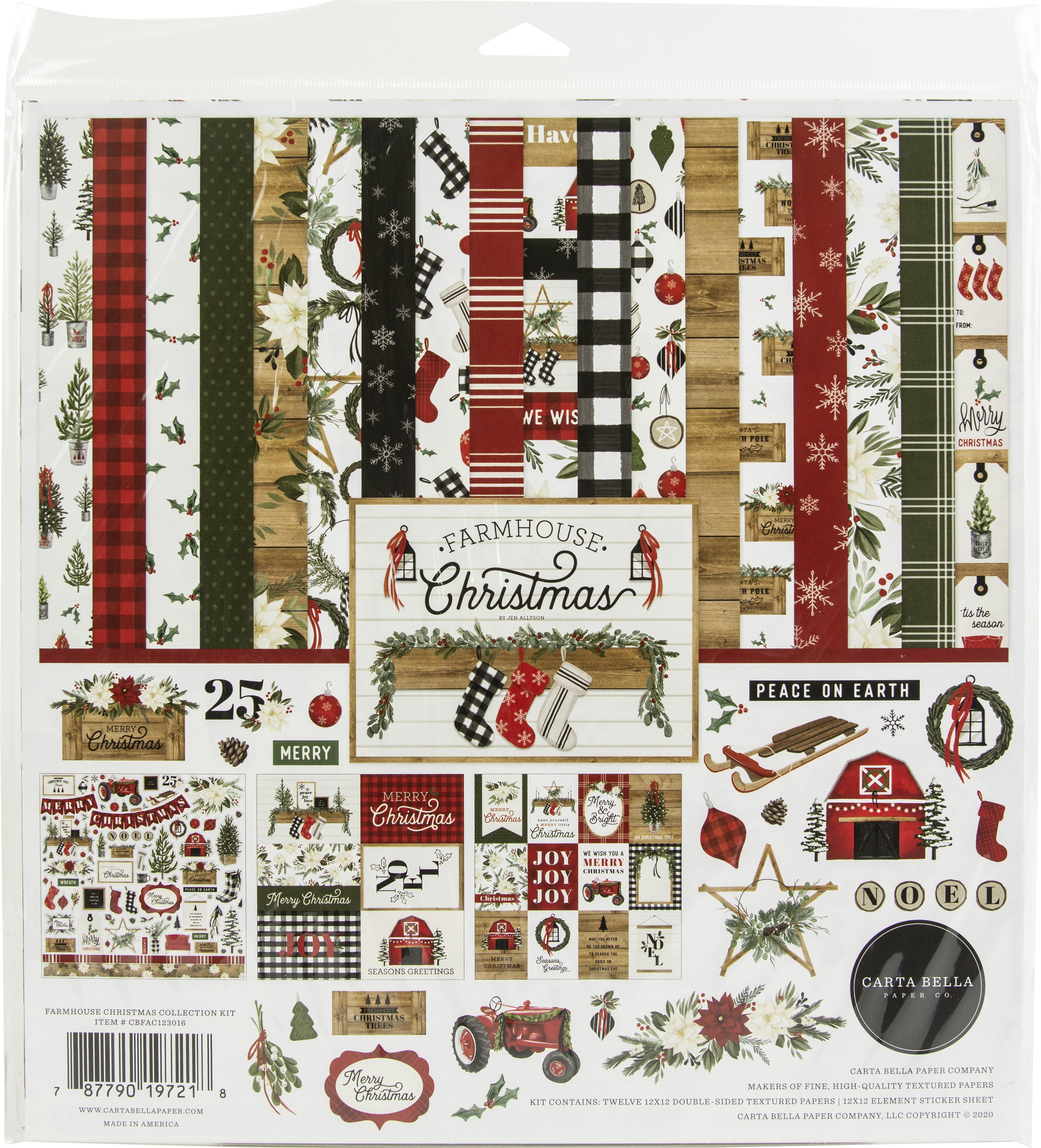 Carta Bella Collection Kit 12"X12"-Farmhouse Christmas - Walmart.com
