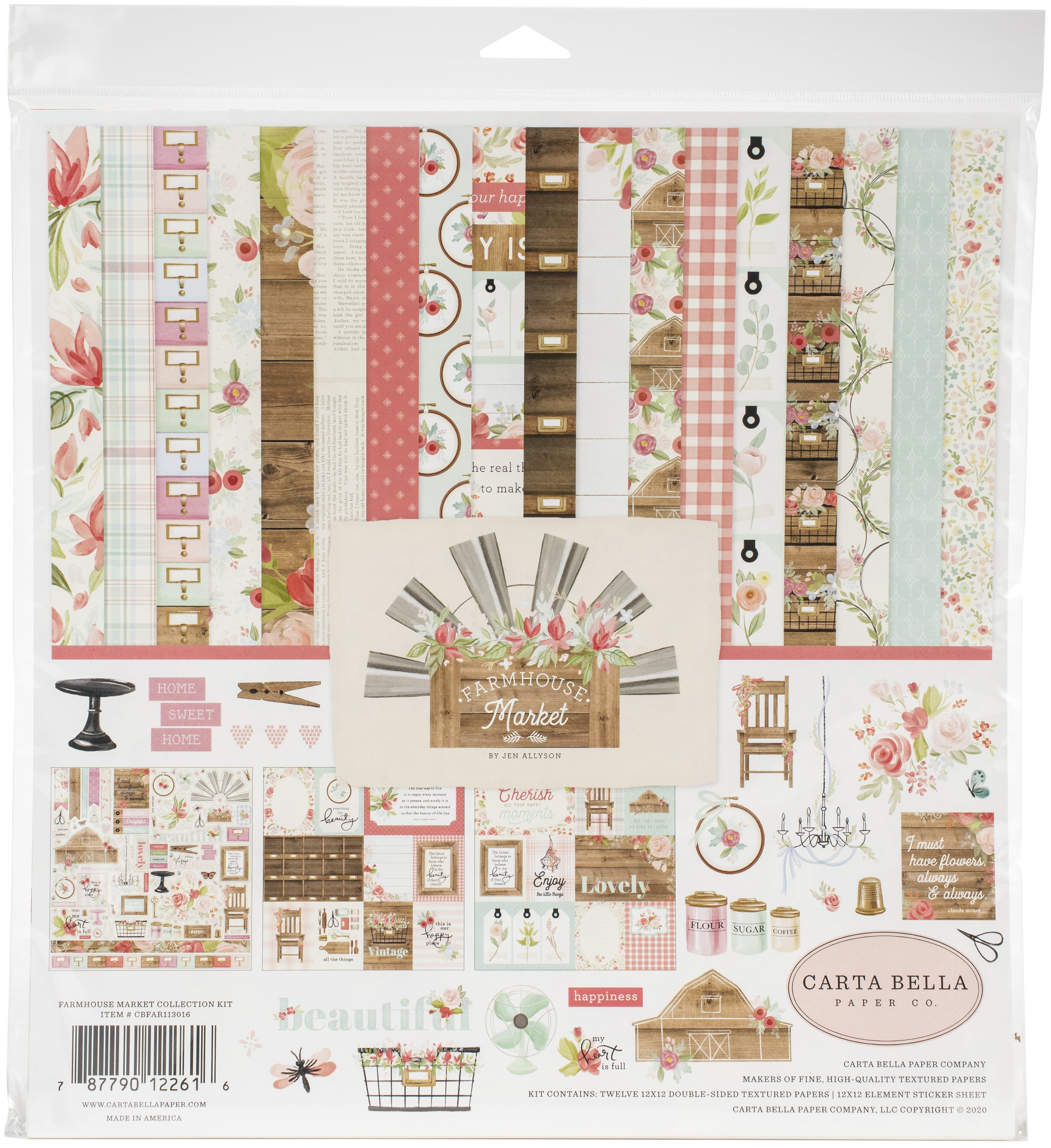 Carta Bella Collection Kit 12"X12", Farmhouse Market - Walmart.com