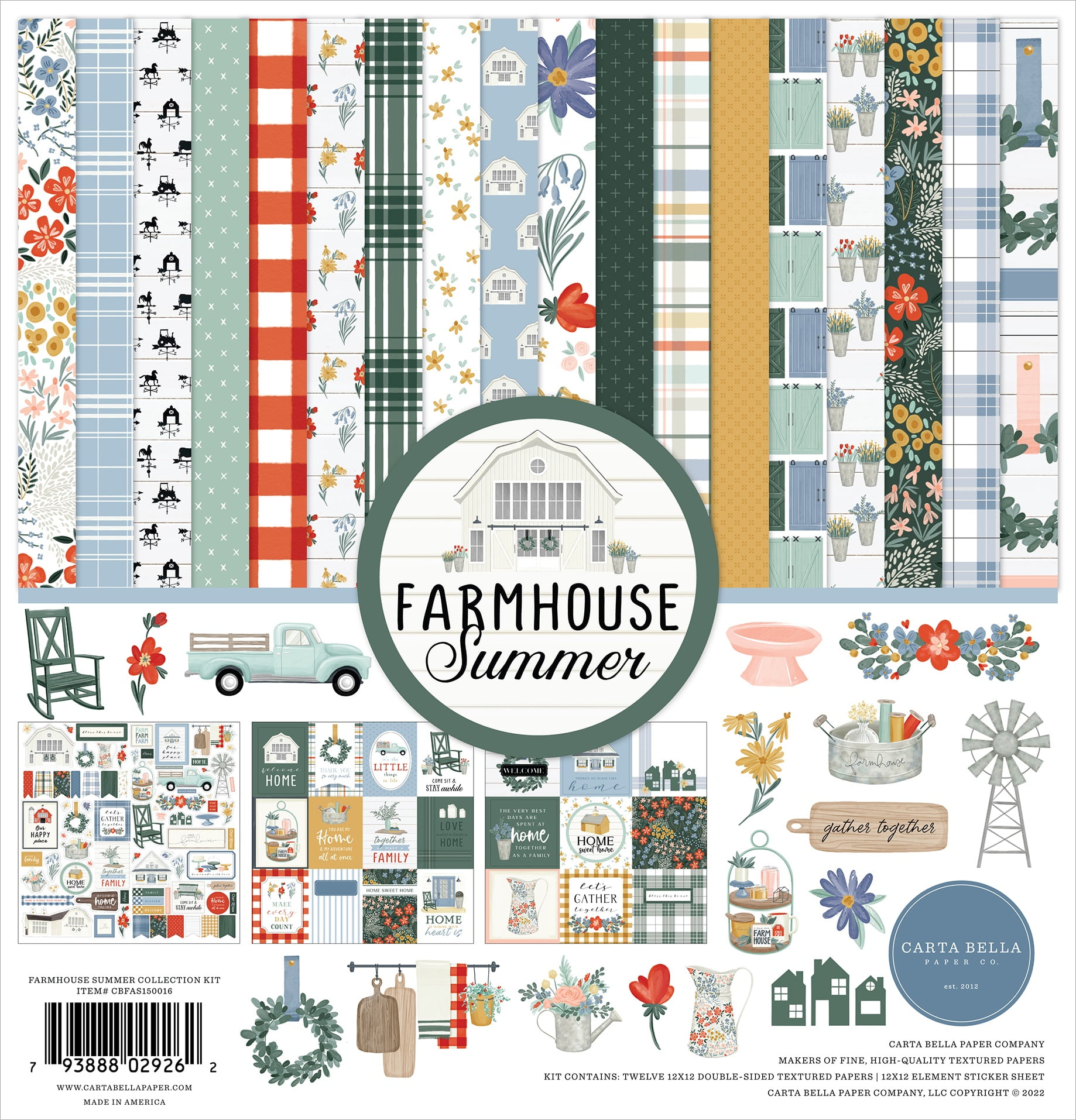 Carta Bella Collection Kit 12"x12" - Farmhouse Summer - Walmart.com