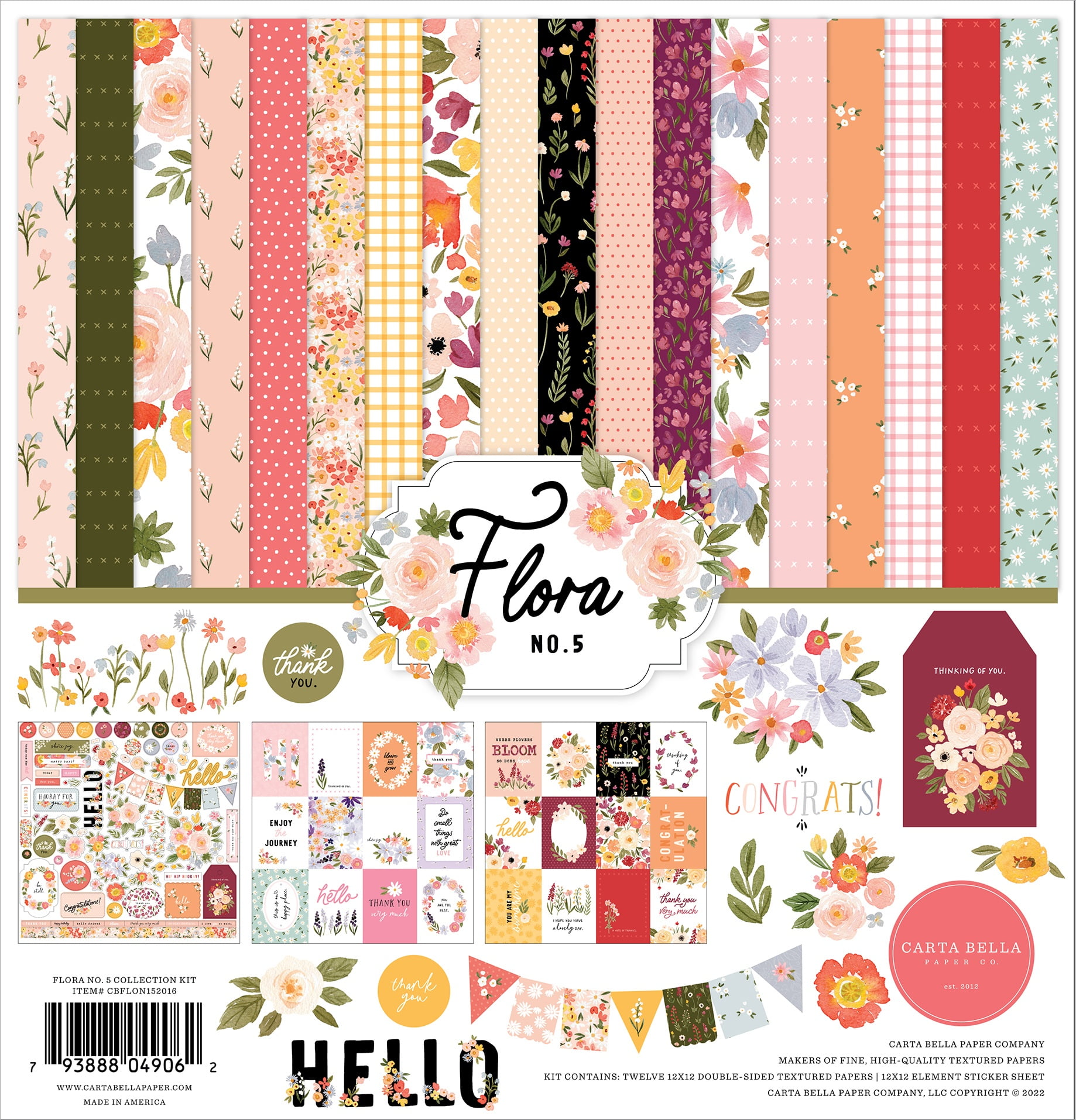 Carta Bella Collection Kit 12"x12" - Flora No. 5 - Walmart.com