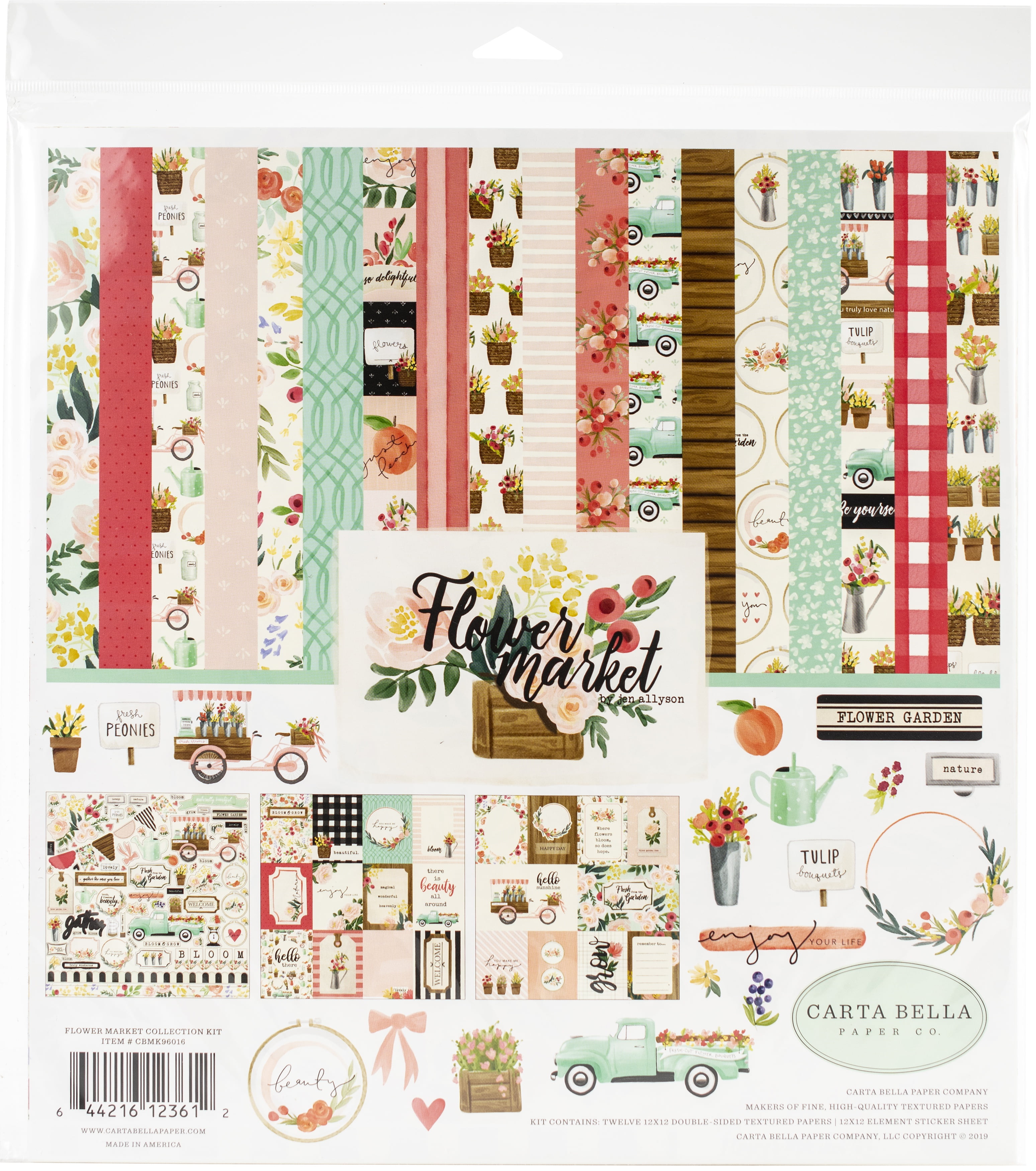 Carta Bella Collection Kit 12"X12"-Flower Market - Walmart.com