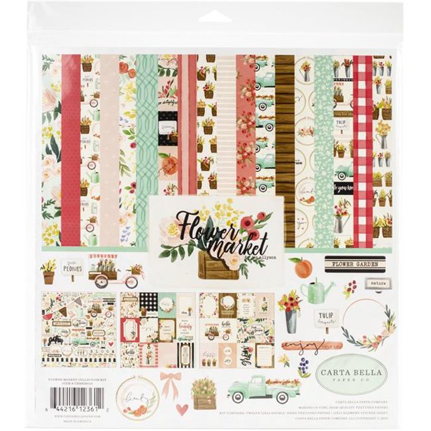Carta Bella Collection Kit 12"X12"-Flower Market - Walmart.com