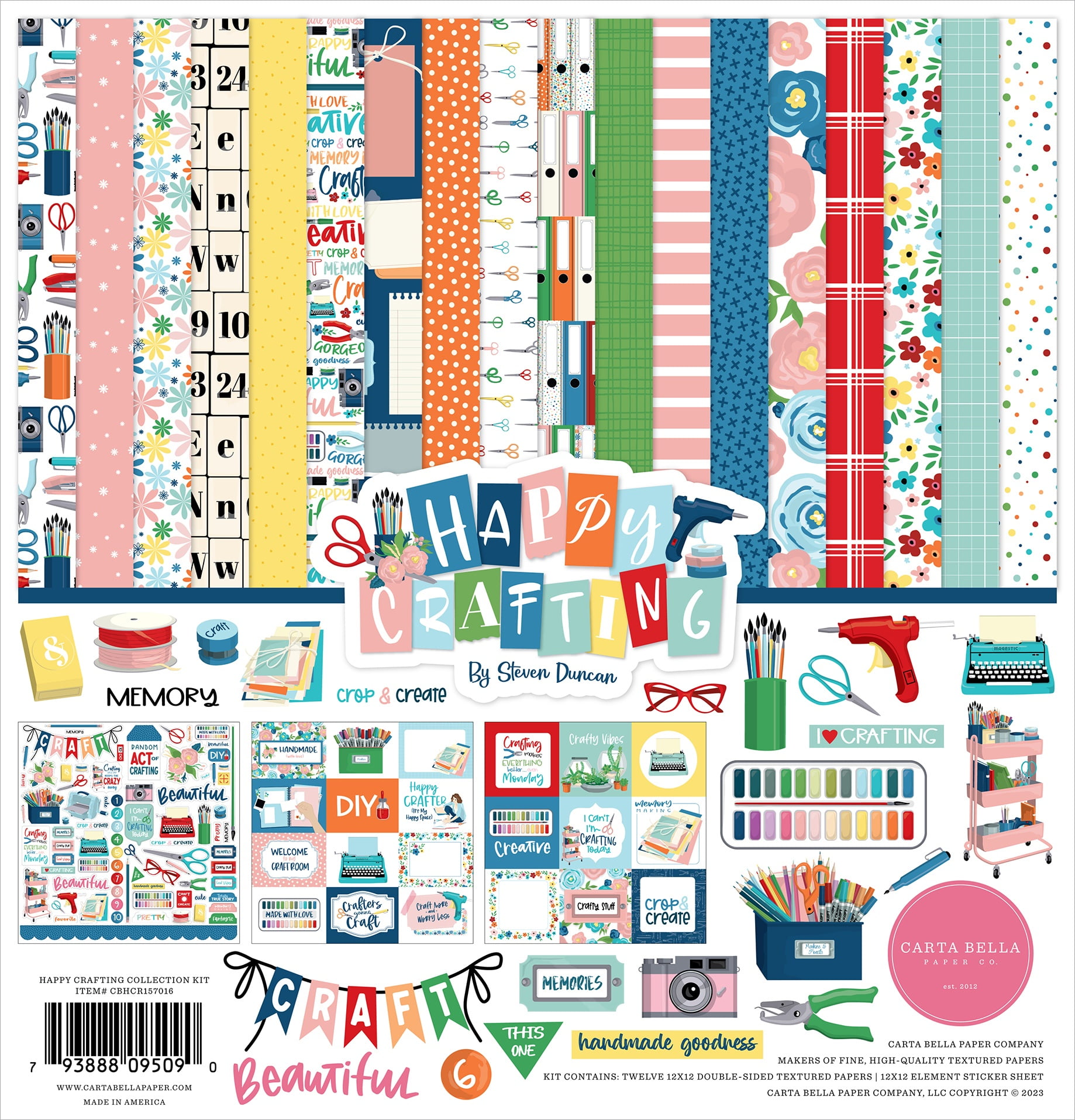 Carta Bella Collection Kit 12"x12" - Happy Crafting - Walmart.com