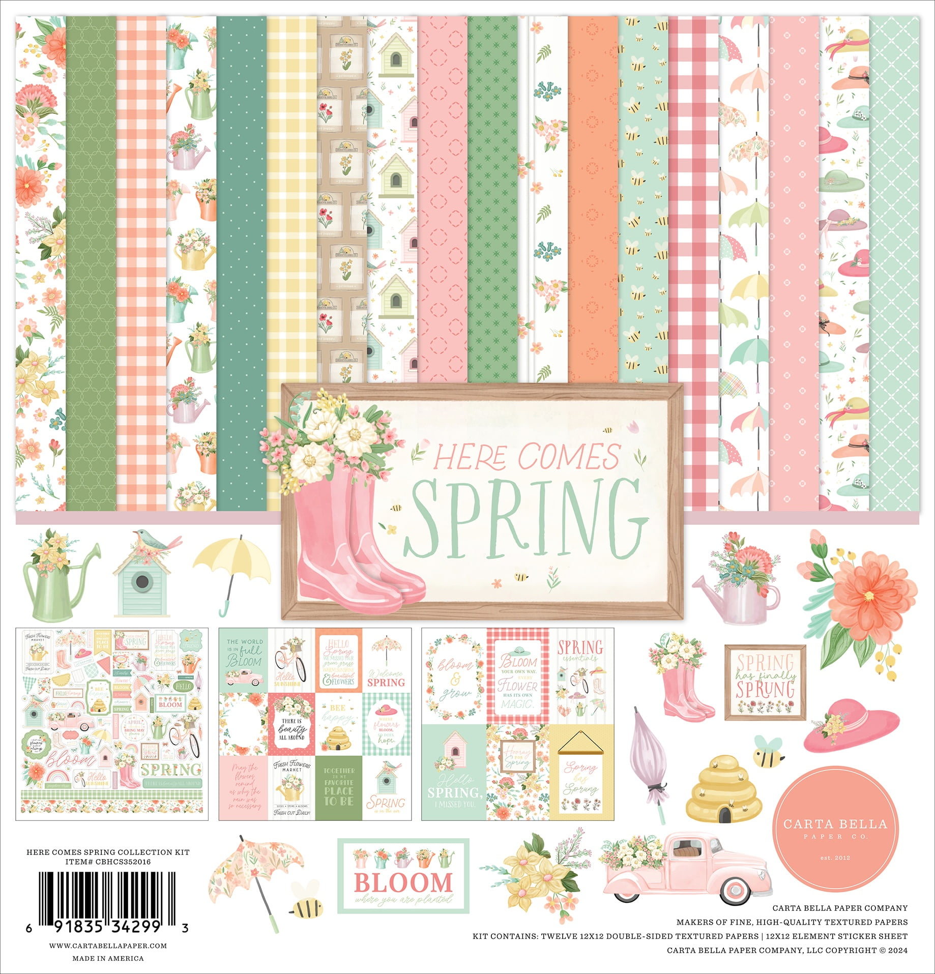 Carta Bella Collection Kit 12"X12"-Here Comes Spring - Walmart.com