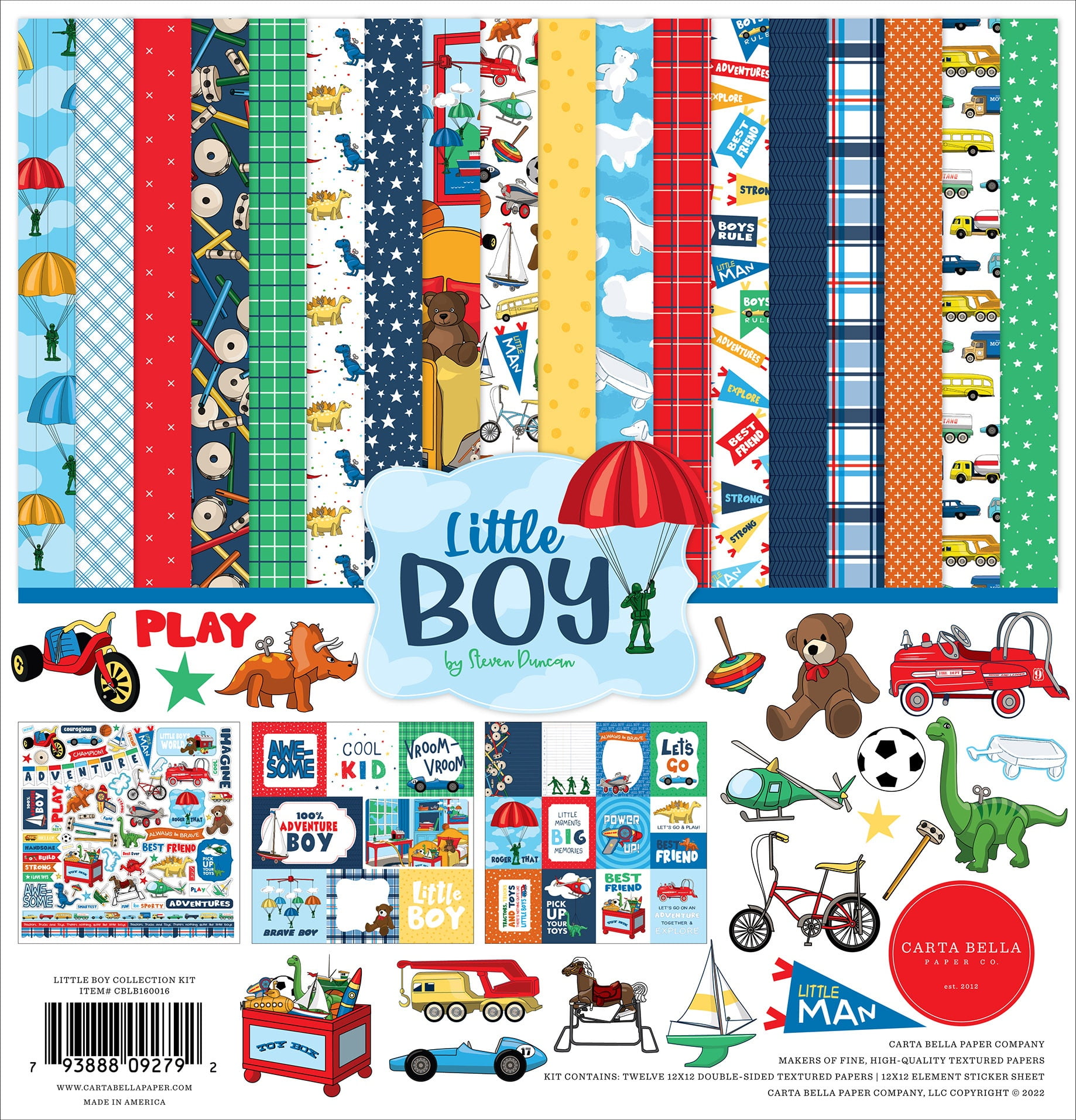 Carta Bella Collection Kit 12"x12" - Little Boy - Walmart.com