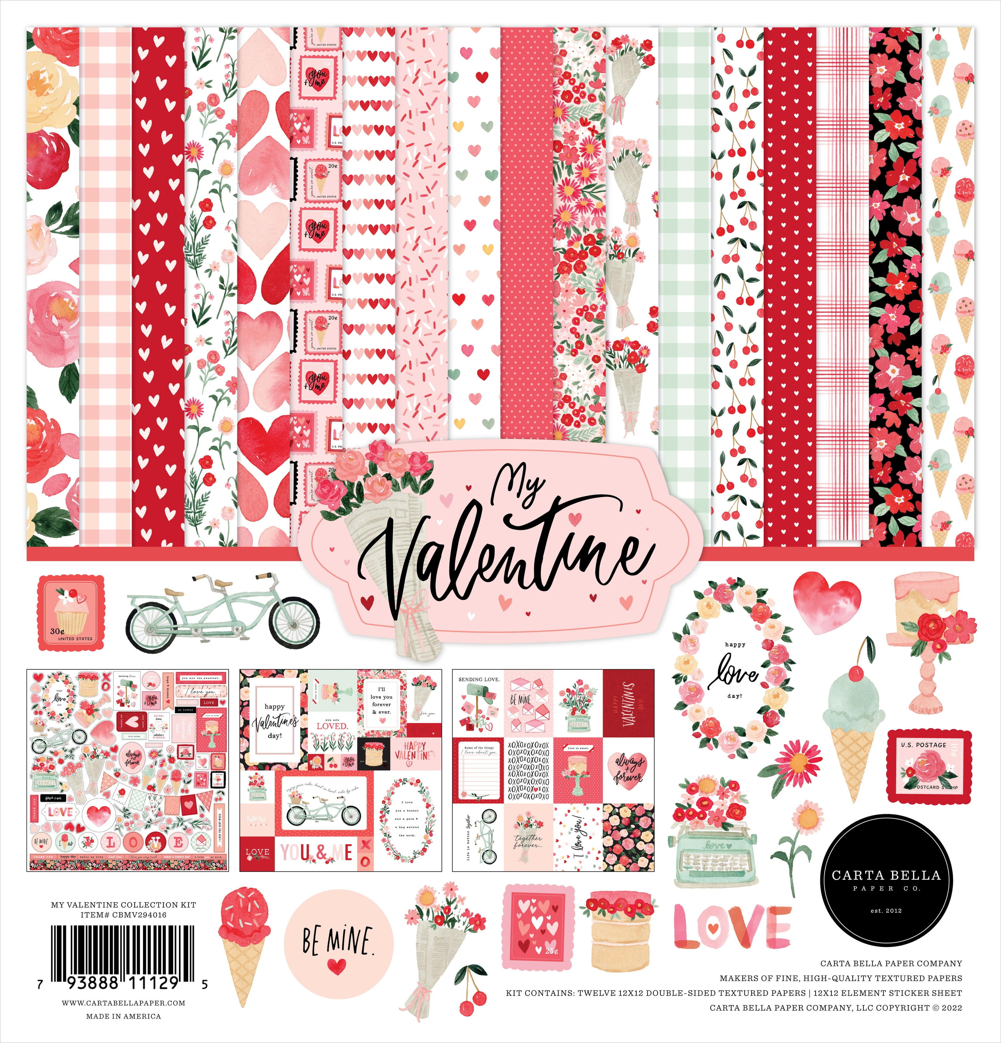 Carta Bella Collection Kit 12"x12" - My Valentine - Walmart.com
