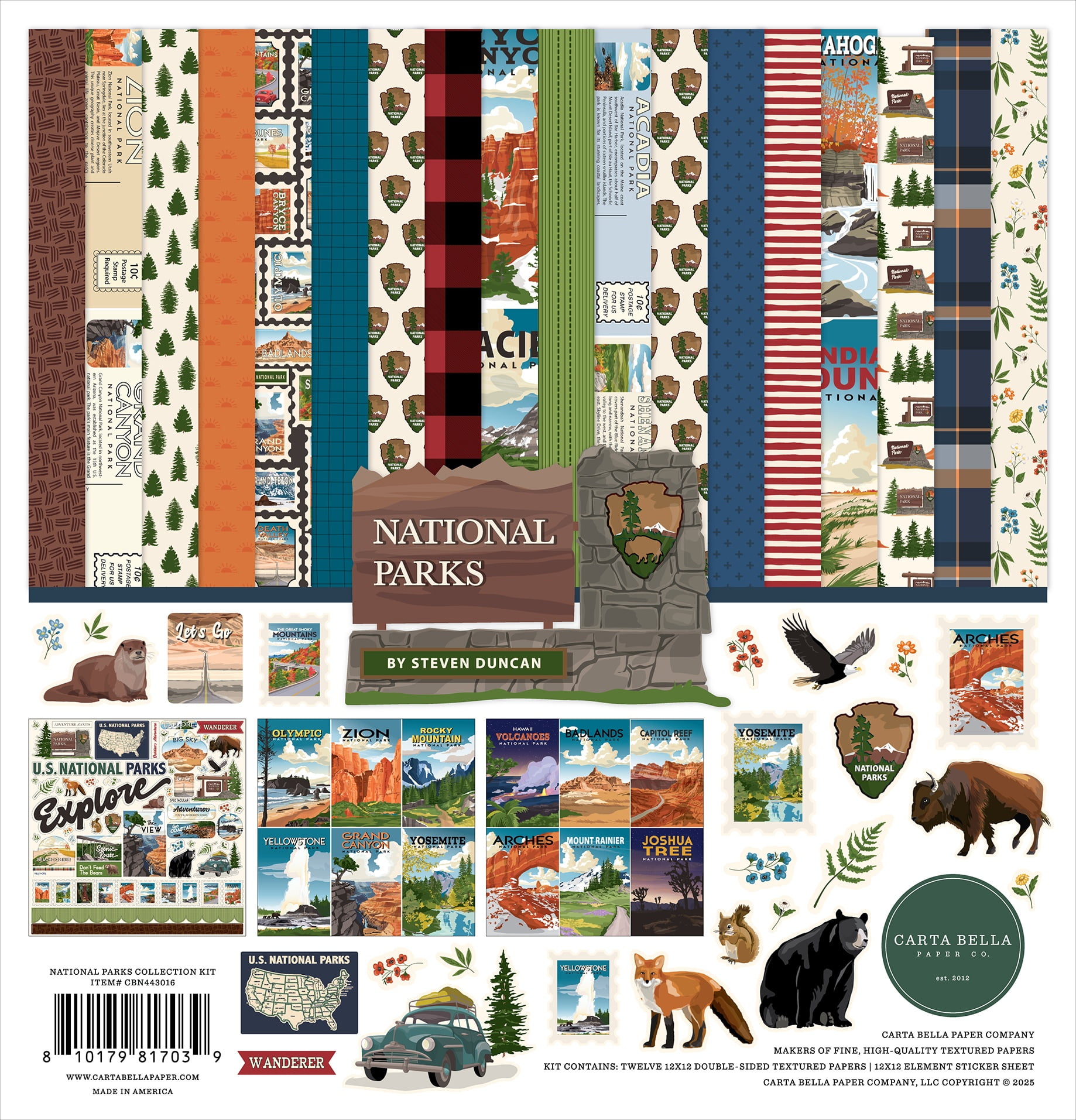 Carta Bella Collection Kit 12"x12" - National Parks - Walmart.com