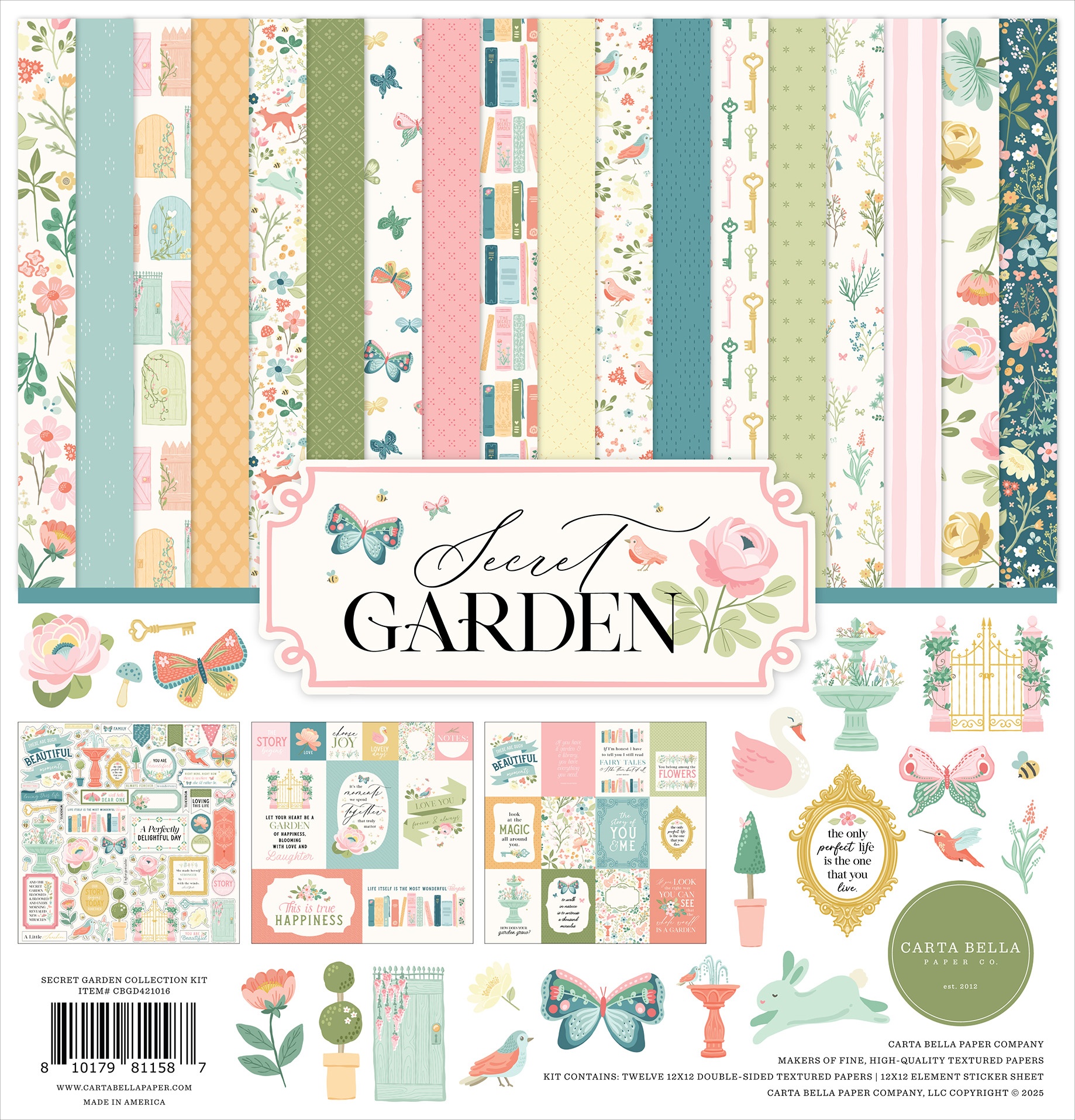 Carta Bella Collection Kit 12"X12"-Secret Garden - Walmart.com