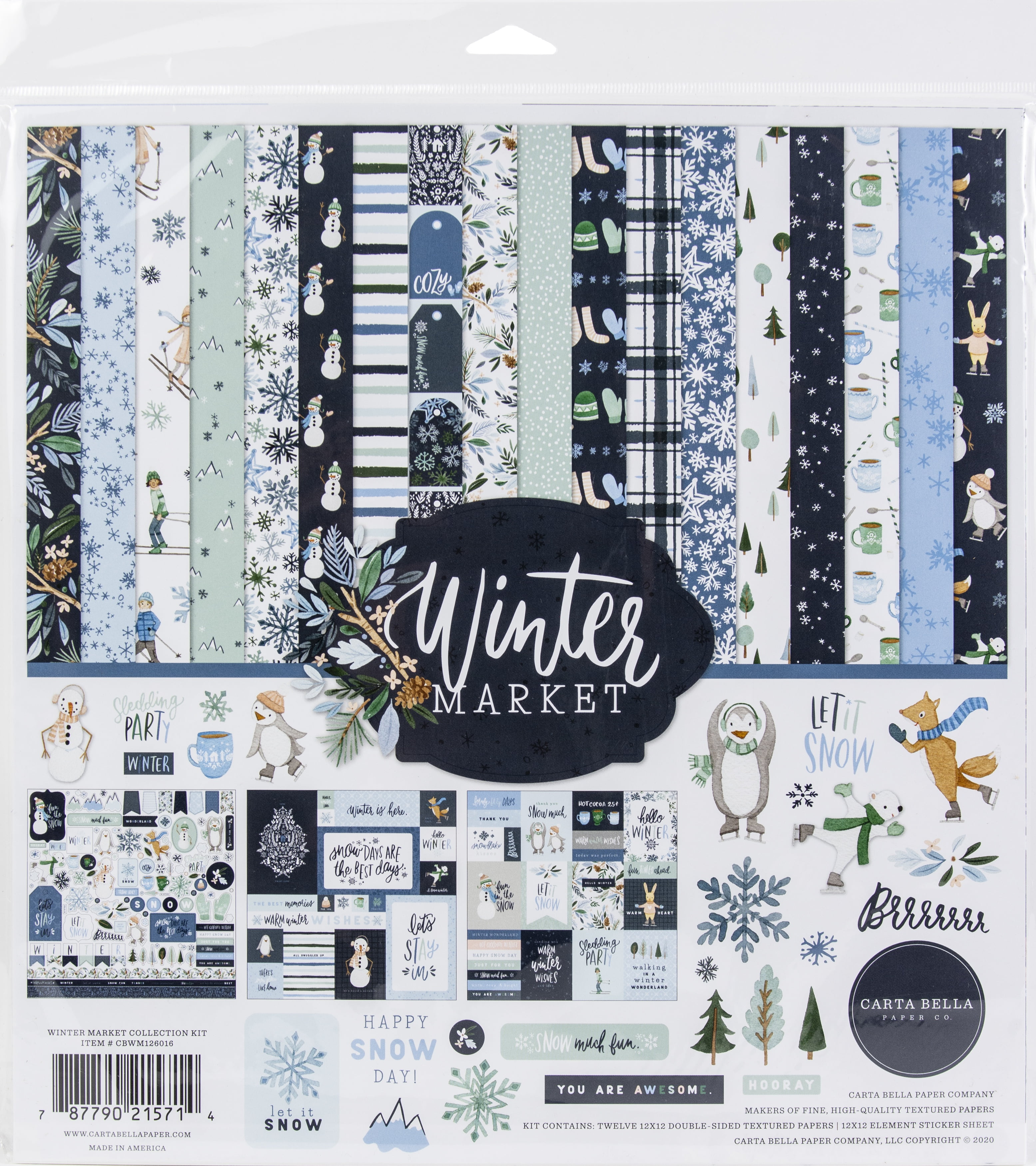 Carta Bella Collection Kit 12"x12" - Winter Market - Walmart.com