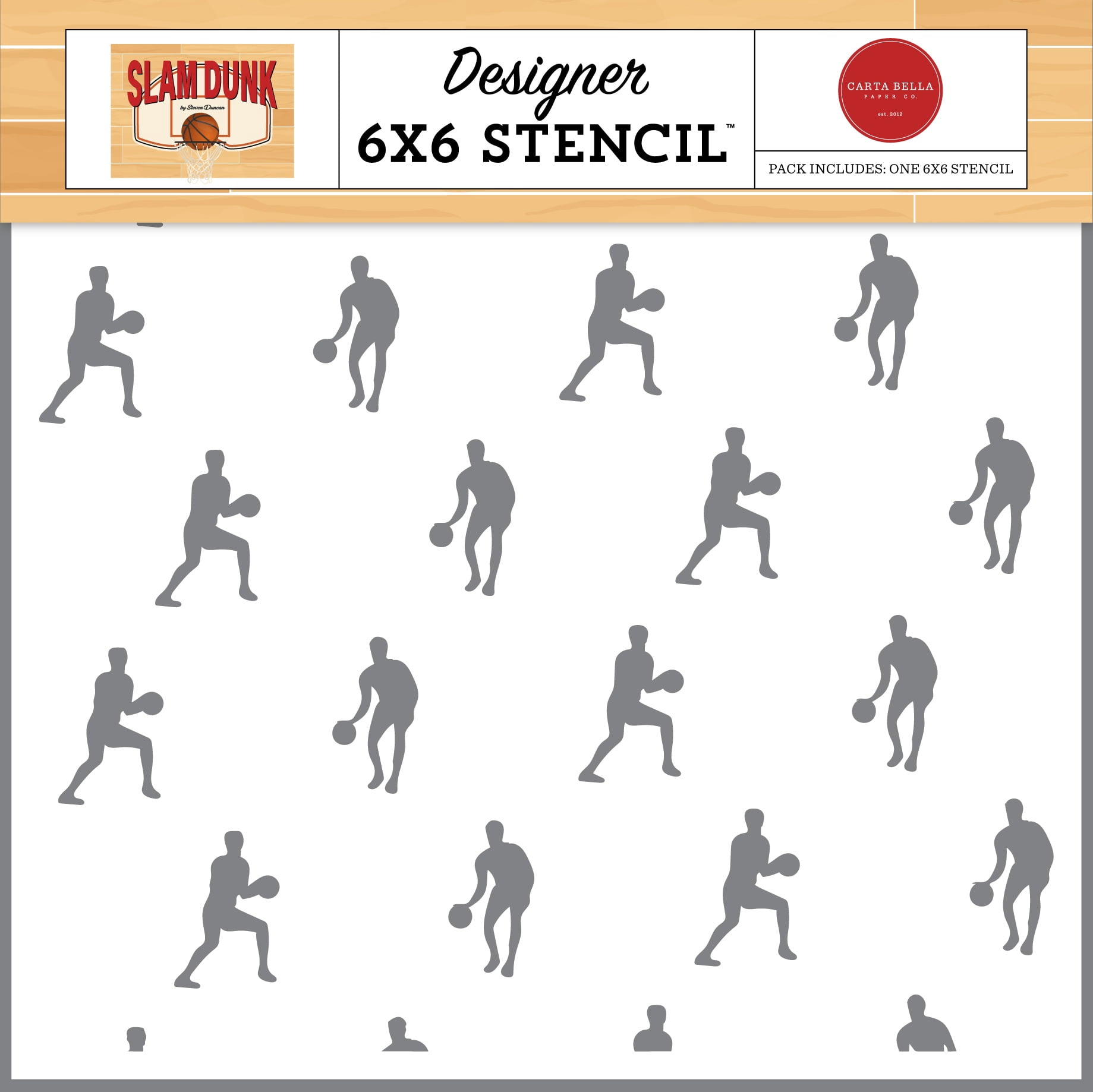 Carta Bella Stencil 6"X6"-Basketball Champions, Slam Dunk - Walmart ...