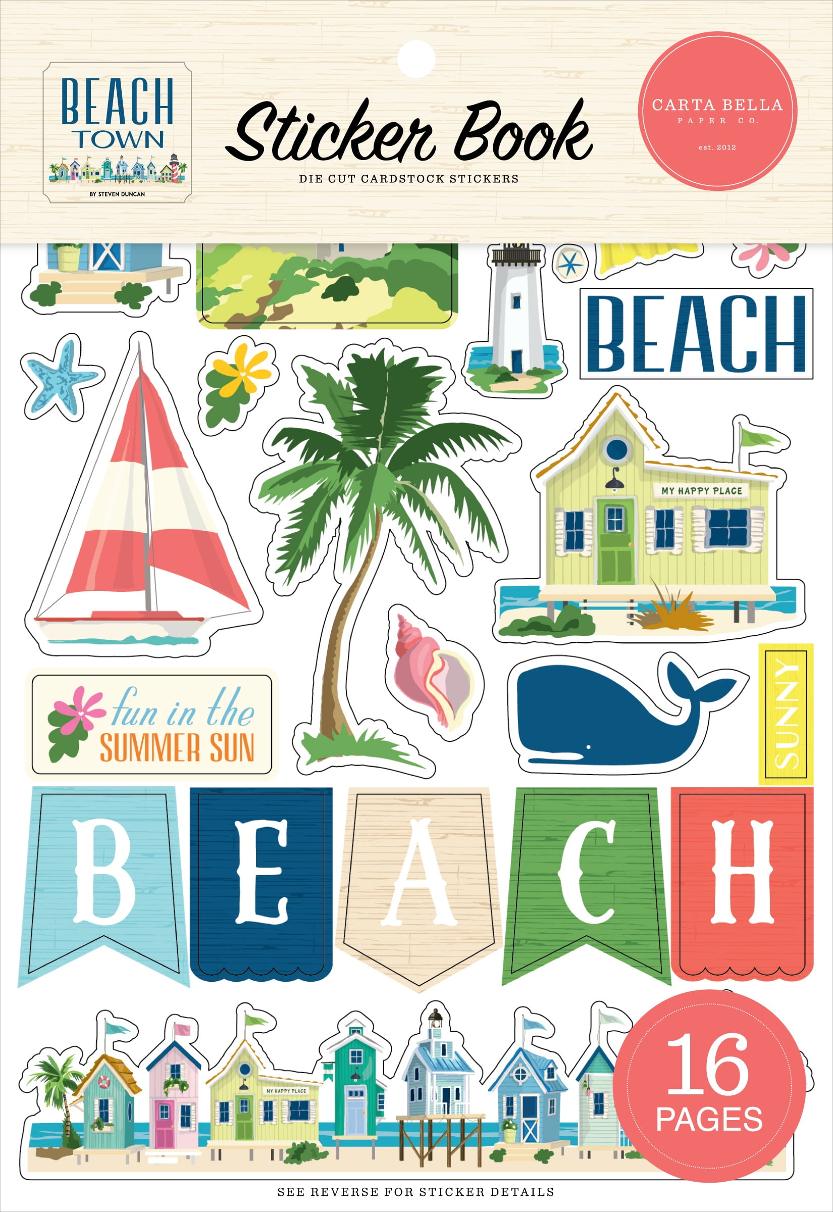 Carta Bella Sticker Book-Beach Town - Walmart.com