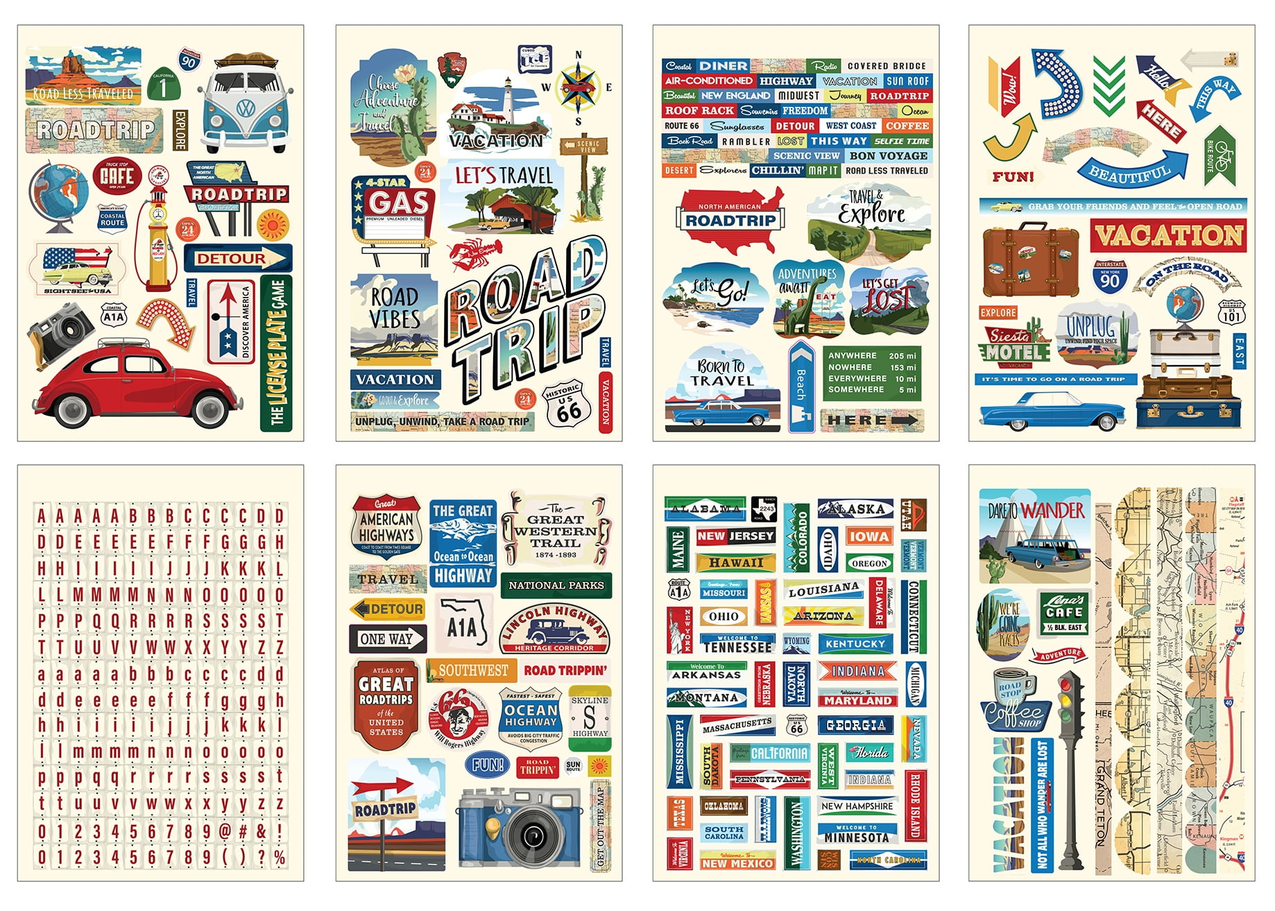 Carta Bella Sticker Book-Road Trip - Walmart.com