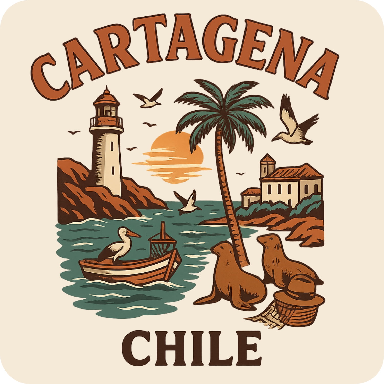 Cartagena Chile Keepsakes Souvenir Vinyl Sticker – Destination Travel ...