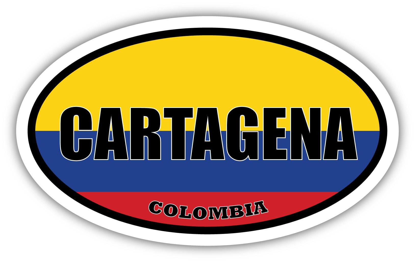 Cartagena Colombia Flag Oval Decal Vinyl Bumper Sticker 3x5 inches ...
