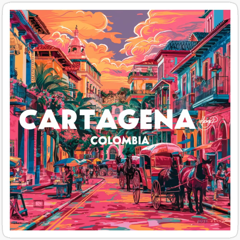 Cartagena,Colombia Sticker Phone Decal Water Bottle Stickers Car Decals ...