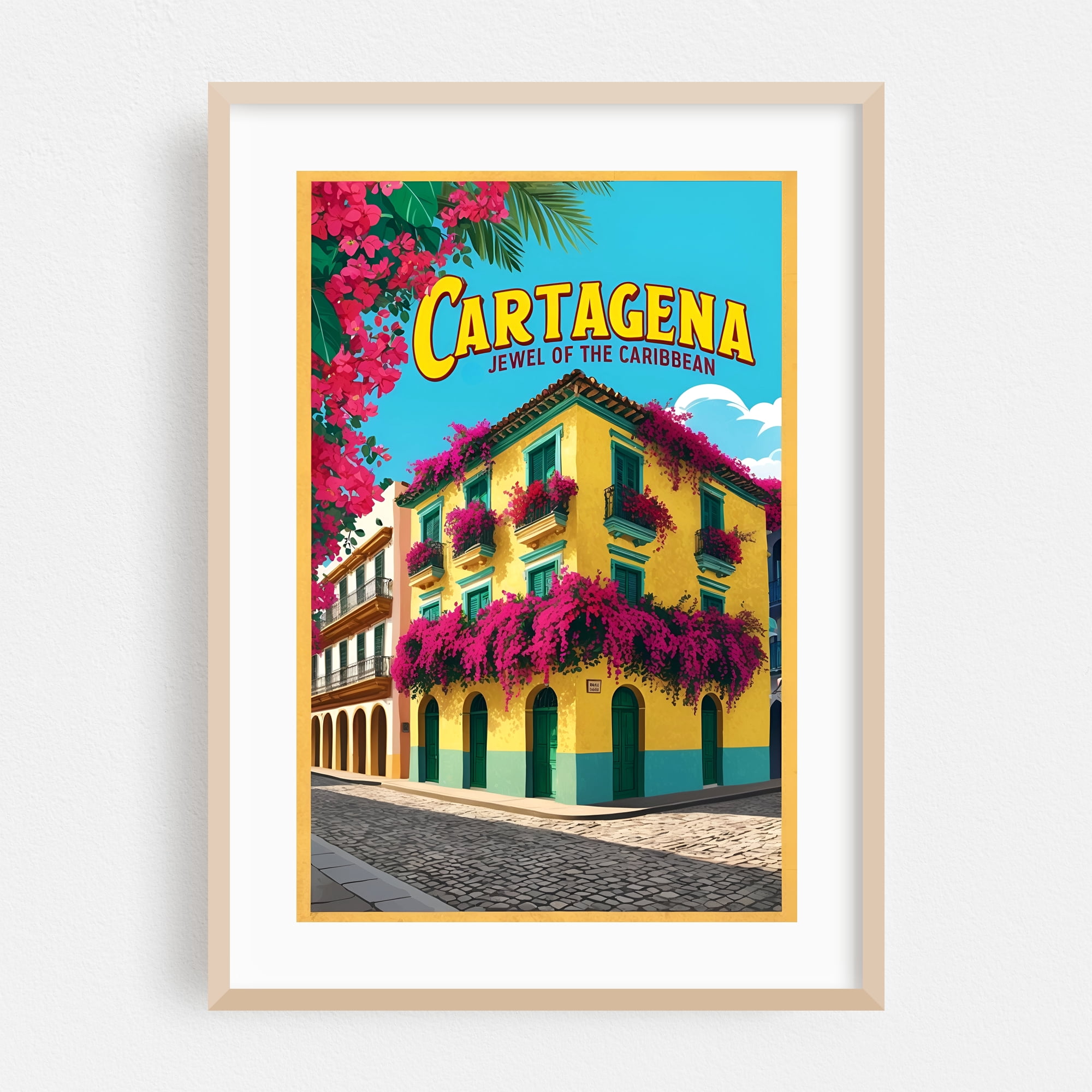 Cartagena Vintage Travel Poster – Jewel of the Caribbean - Cartagena ...