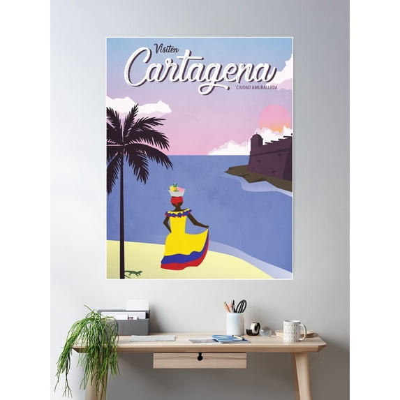 Cartagena Vintage Travel Poster Wall Art Modern Wall Decor For Living ...