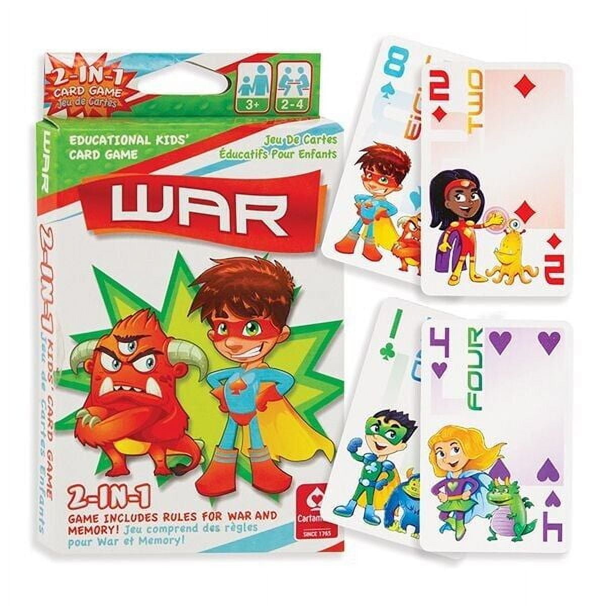 Cartamundi WAR 2 in 1 Card Game w Rules for War & Memory Educational ...