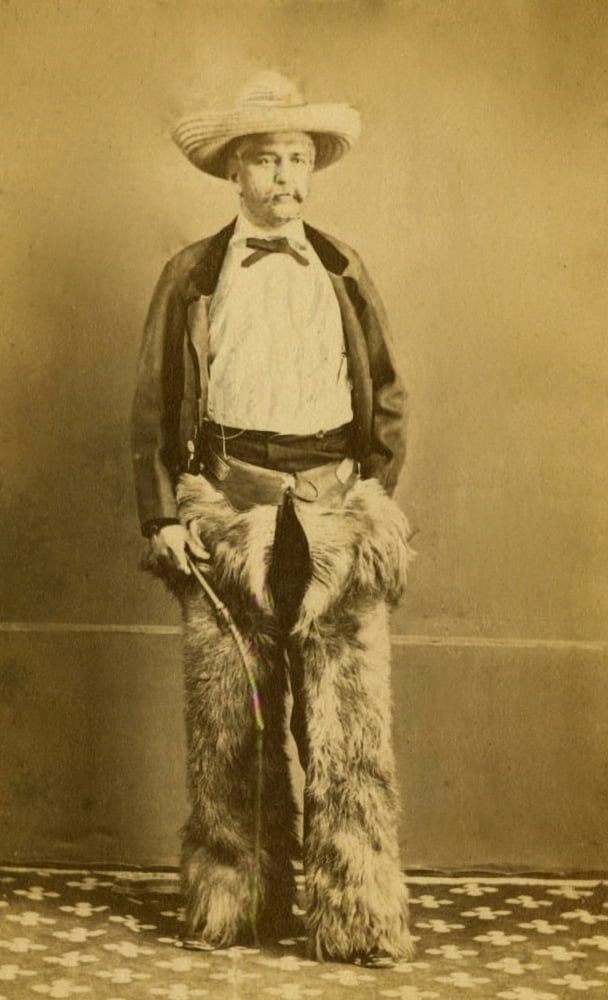 Carte De Visite Of Hispanic Cowboy With Whip And Wearing "Woolie" Chaps ...