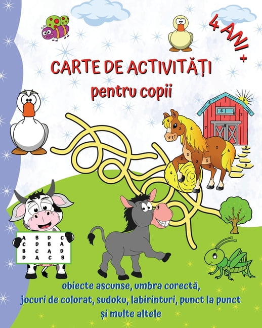 Carte de Activități pentru copii 4 ANI +: Jocuri variate, interesante și distractive pentru fete ...