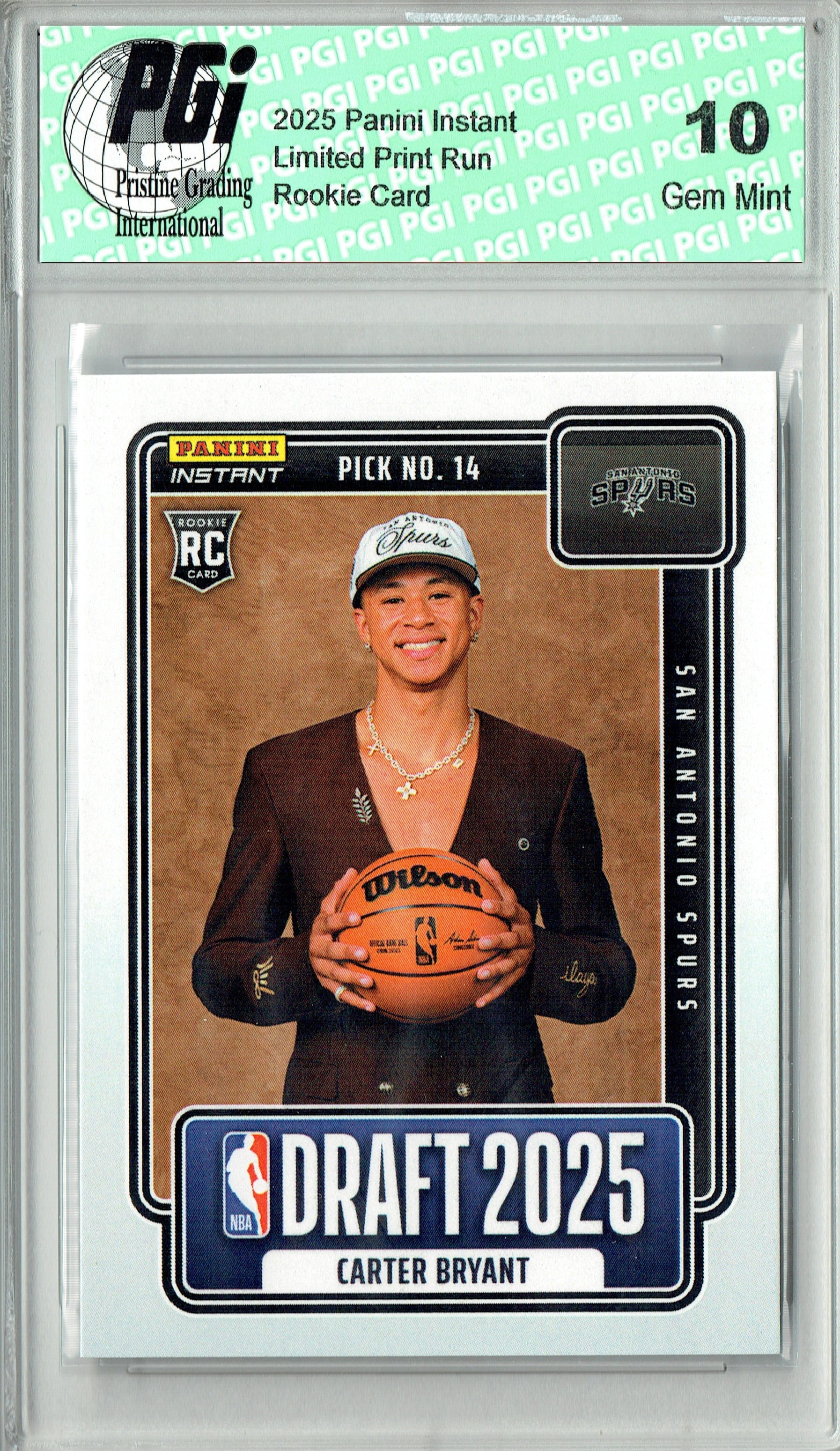 Carter Bryant 2025 Panini Instant #NBADN-14 Draft 2031 Rookie Card PGI ...