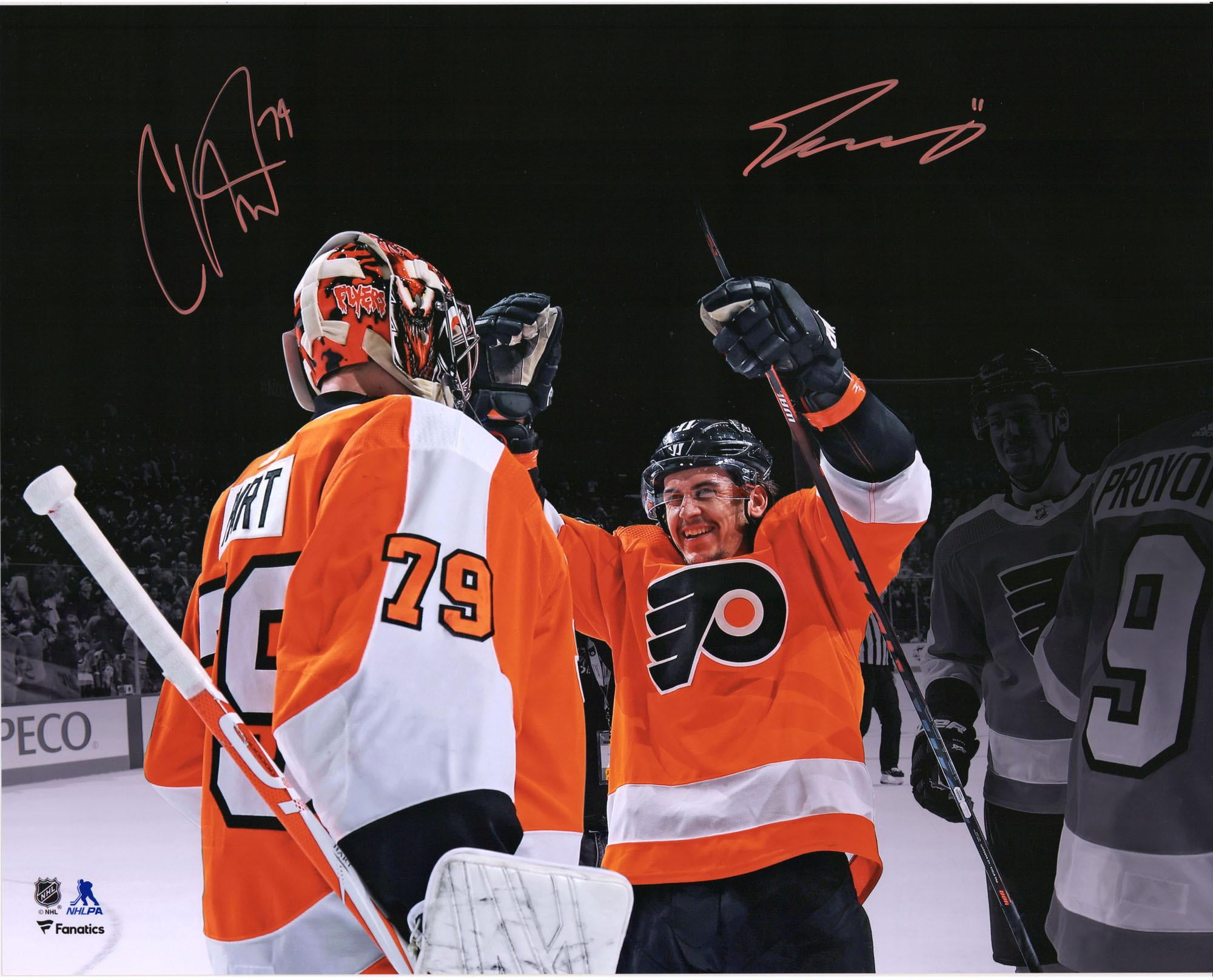 Carter Hart & Travis Konecny Philadelphia Flyers Autographed 16" x 20 ...