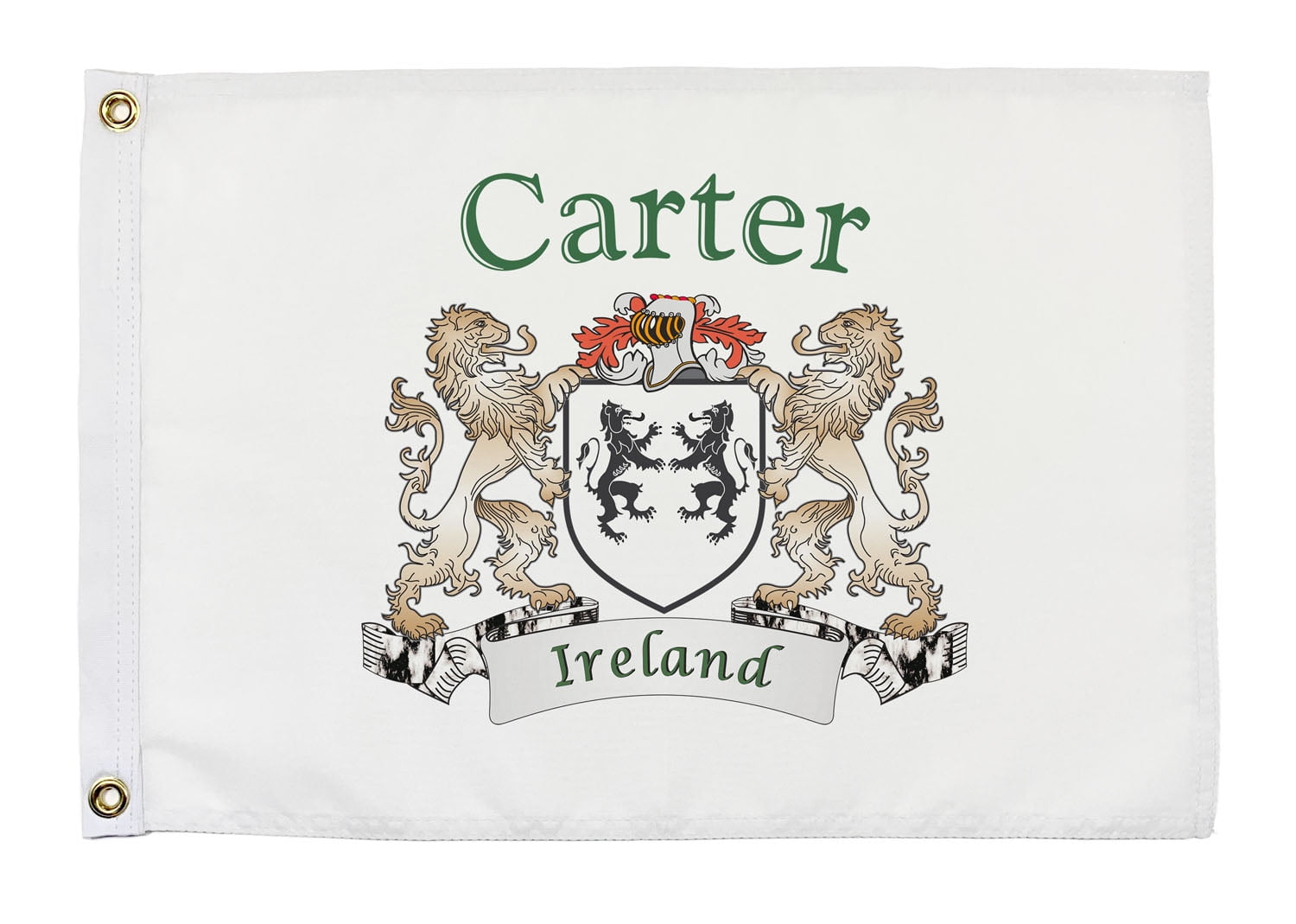 Carter Irish Coat of Arms Small White Flag - 16"x10.5" inches - Walmart.com