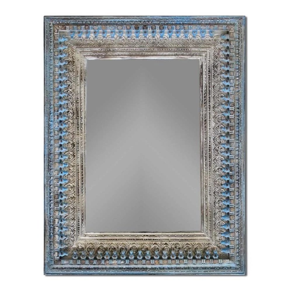Carter Kaden 39" Bevelled Mid-Century Solid Wood Timeless Wall Mirror ...