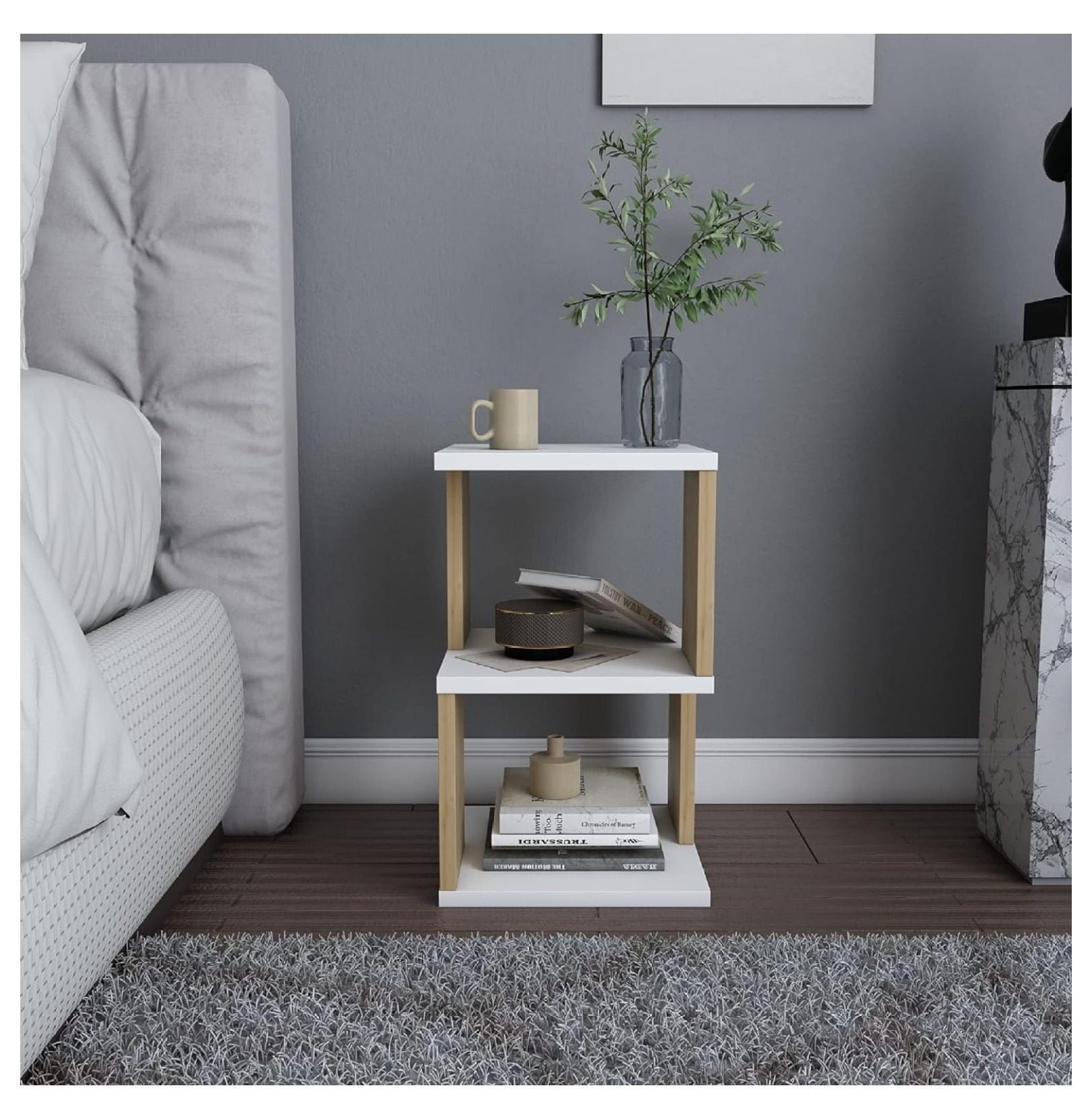 Carter Modern Nightstand, Bedroom Nightstand, Bedside Table, Small and ...