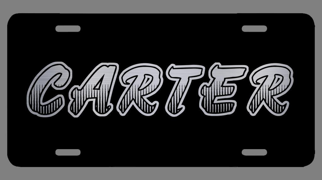 Carter Name Etched Style License Plate Tag Vanity Novelty Metal ...