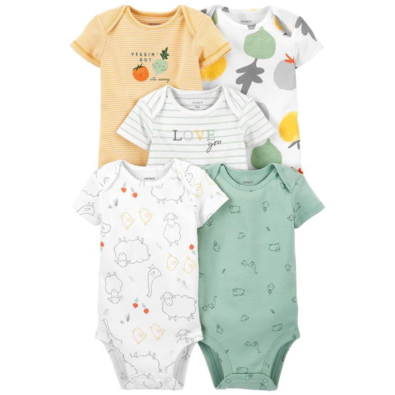 Carter's - Baby 5-Pack Short-Sleeve Bodysuits Veggies - Walmart.com