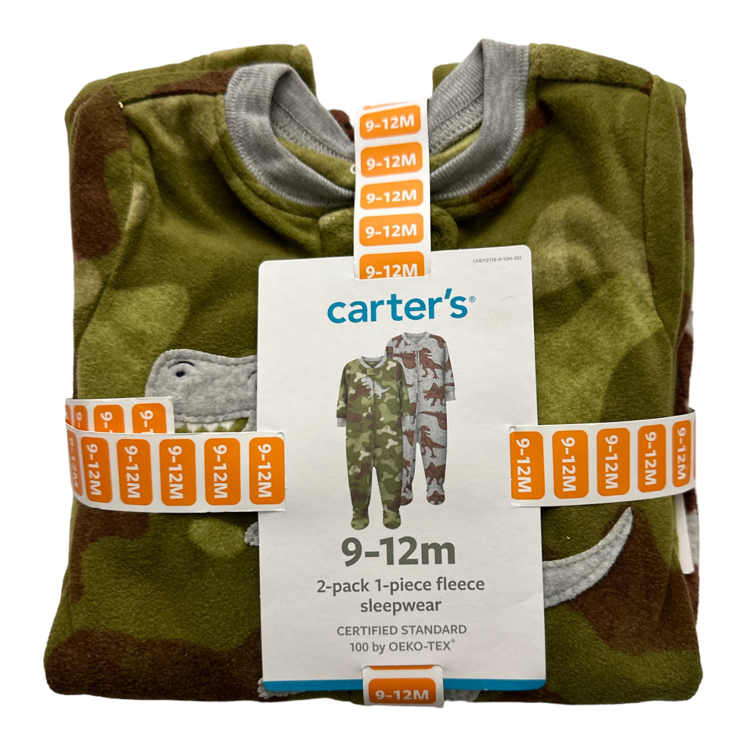 Carter's Baby Boy's 2-Pairs Fleece Footed One-Piece Full-Zip Pajamas ...